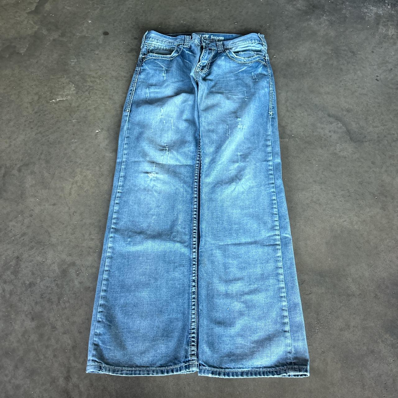 Baggy vintage B.Tuff distressed light blue... - Depop