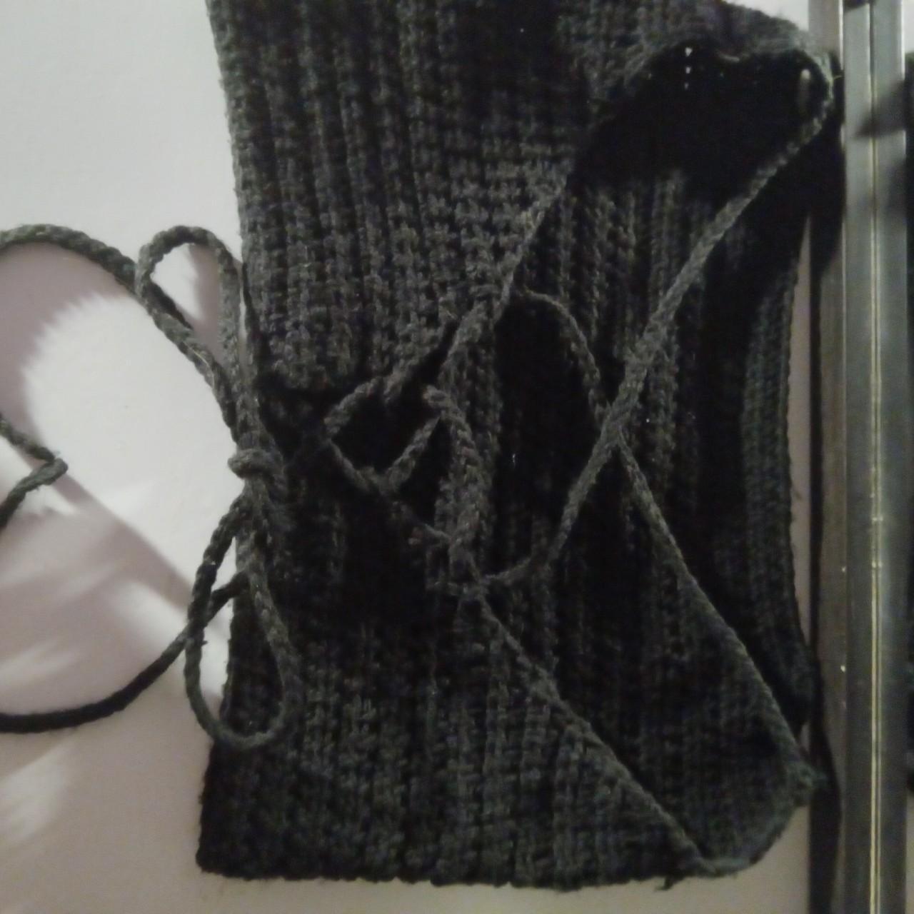 Black crochet halter top, back is adjustable, and it... - Depop