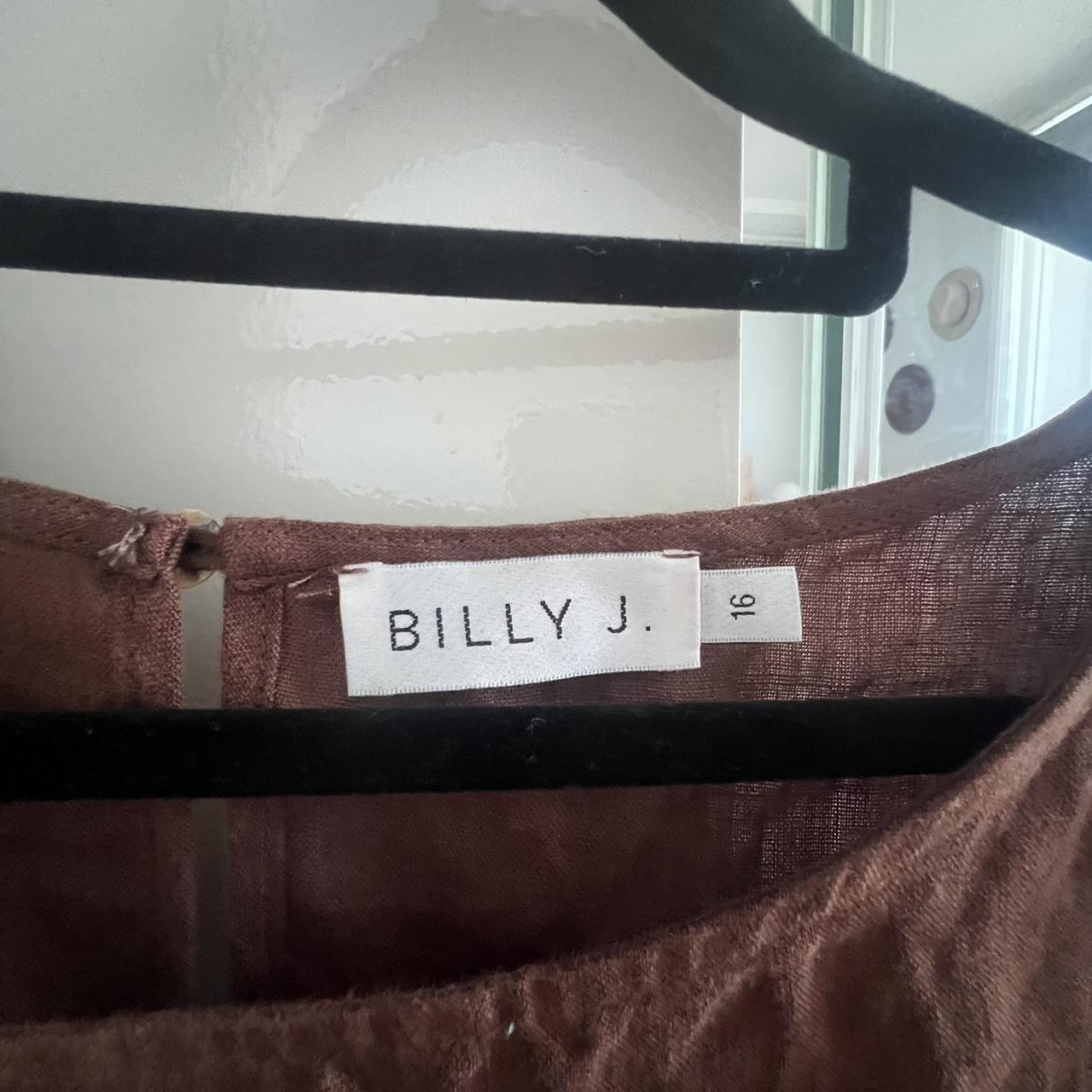 Billy J brown linen top. Very cropped - Depop
