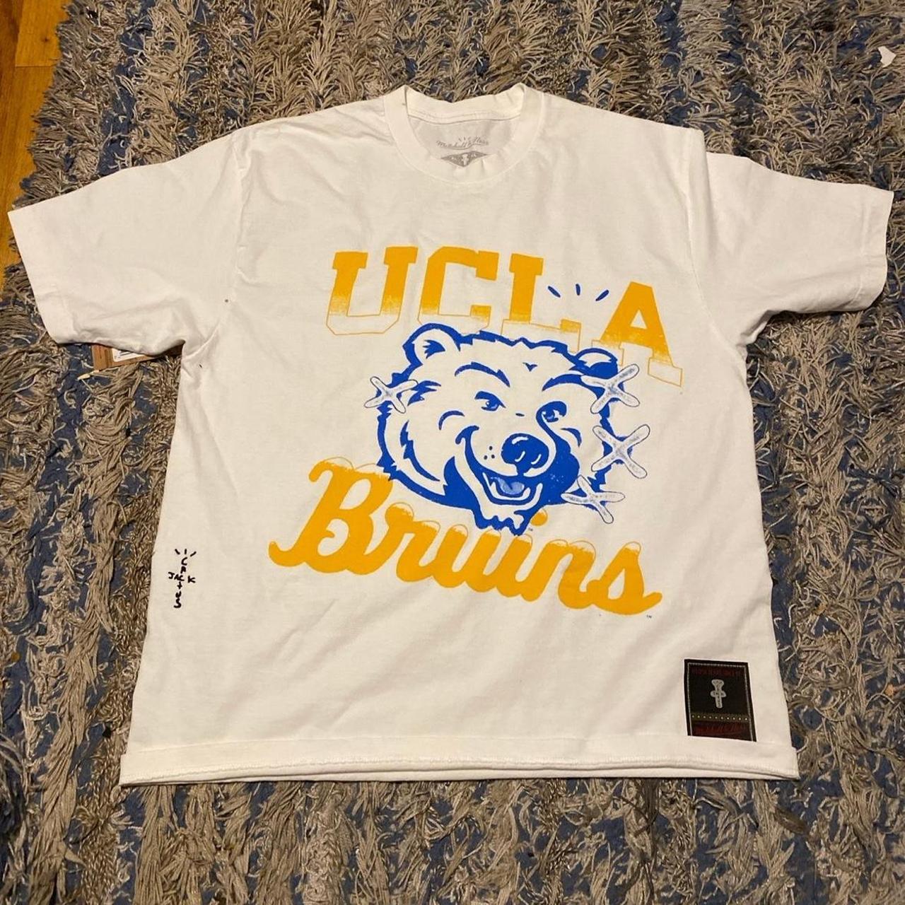 White and blue Travis Scott Cactus jack UCLA Bruins... - Depop