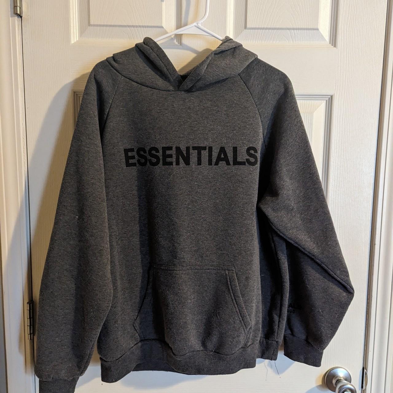 Essentials Hoodie Grey Size Large #essentials... - Depop