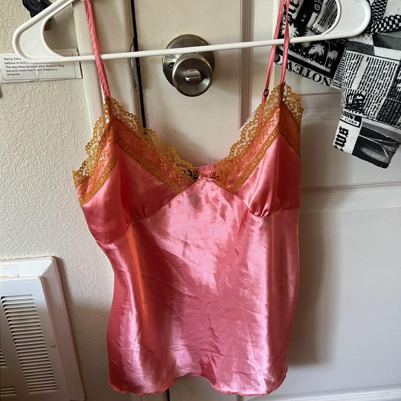 Pink lace slip top #lingerie vintage | Depop