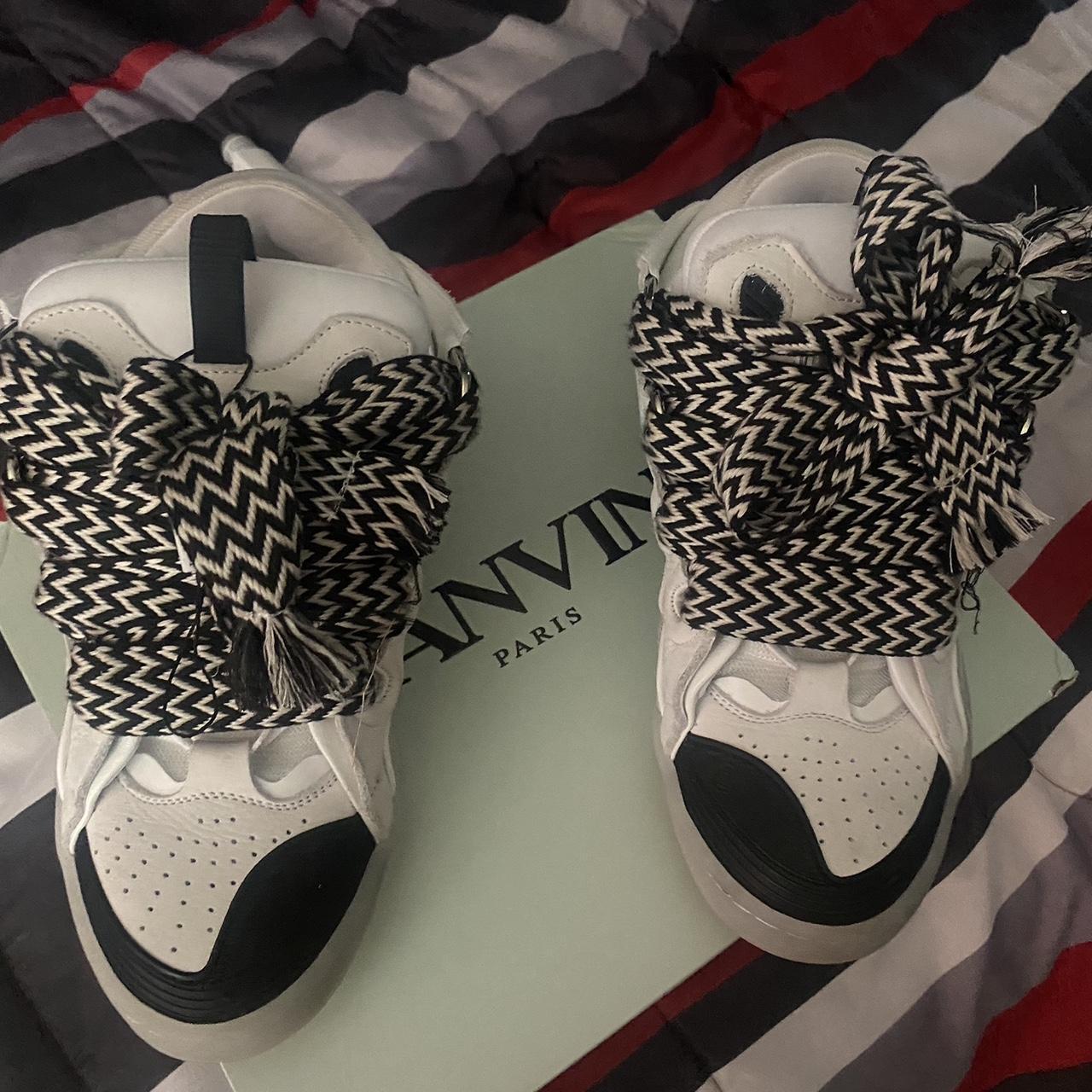 Lanvin Curb Sneaker White/Black - Depop