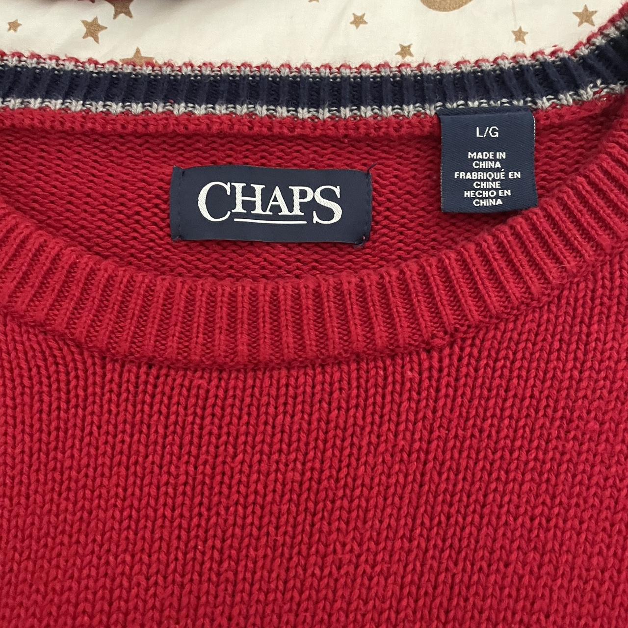 Men’s chaps red sweater size large - Depop
