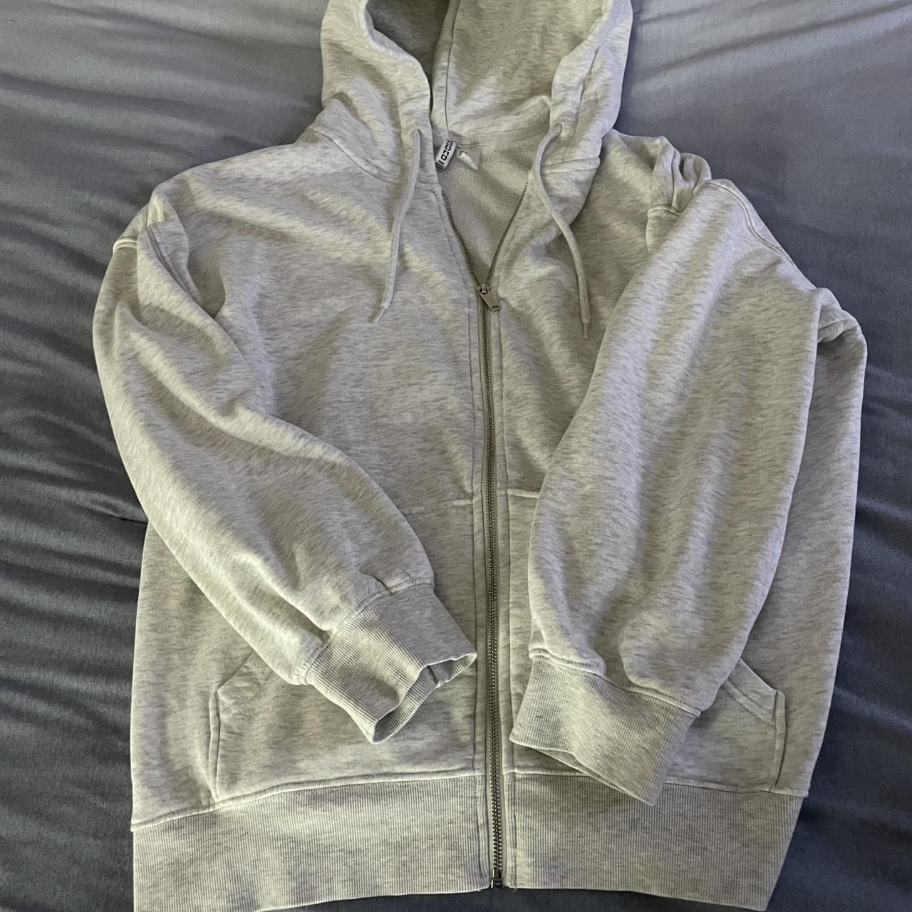 White/Grey H&M zip-up hoodie Only worn once Open to... | Depop