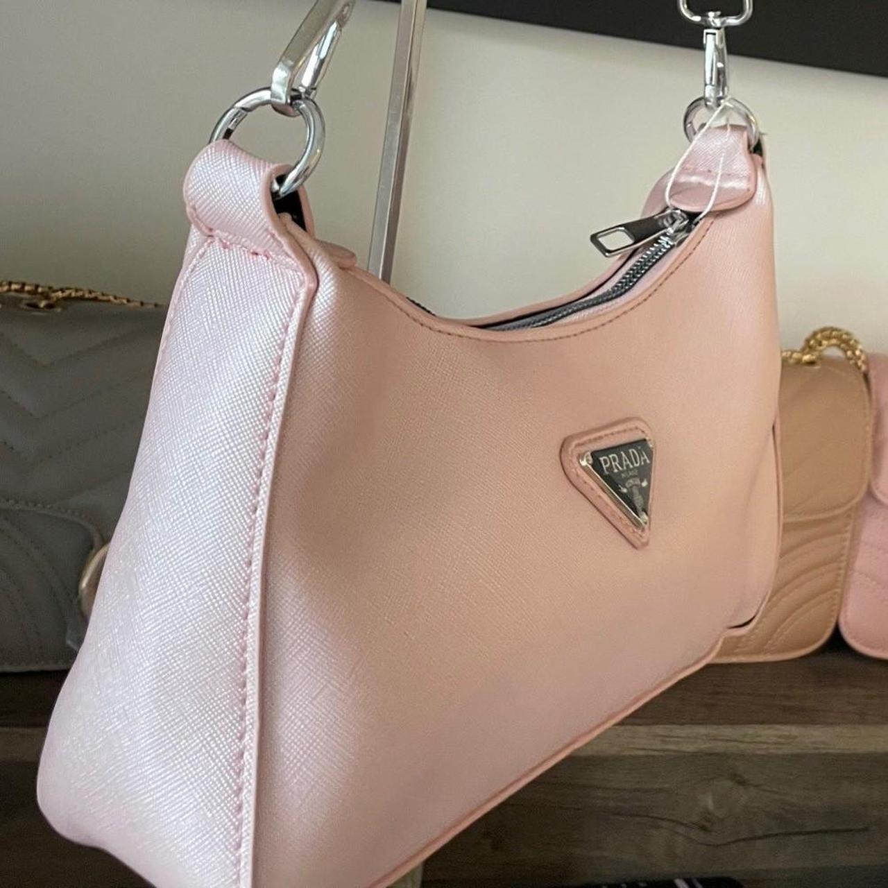 Gorgeous baby pink pouch bag with adjustable webbing... - Depop