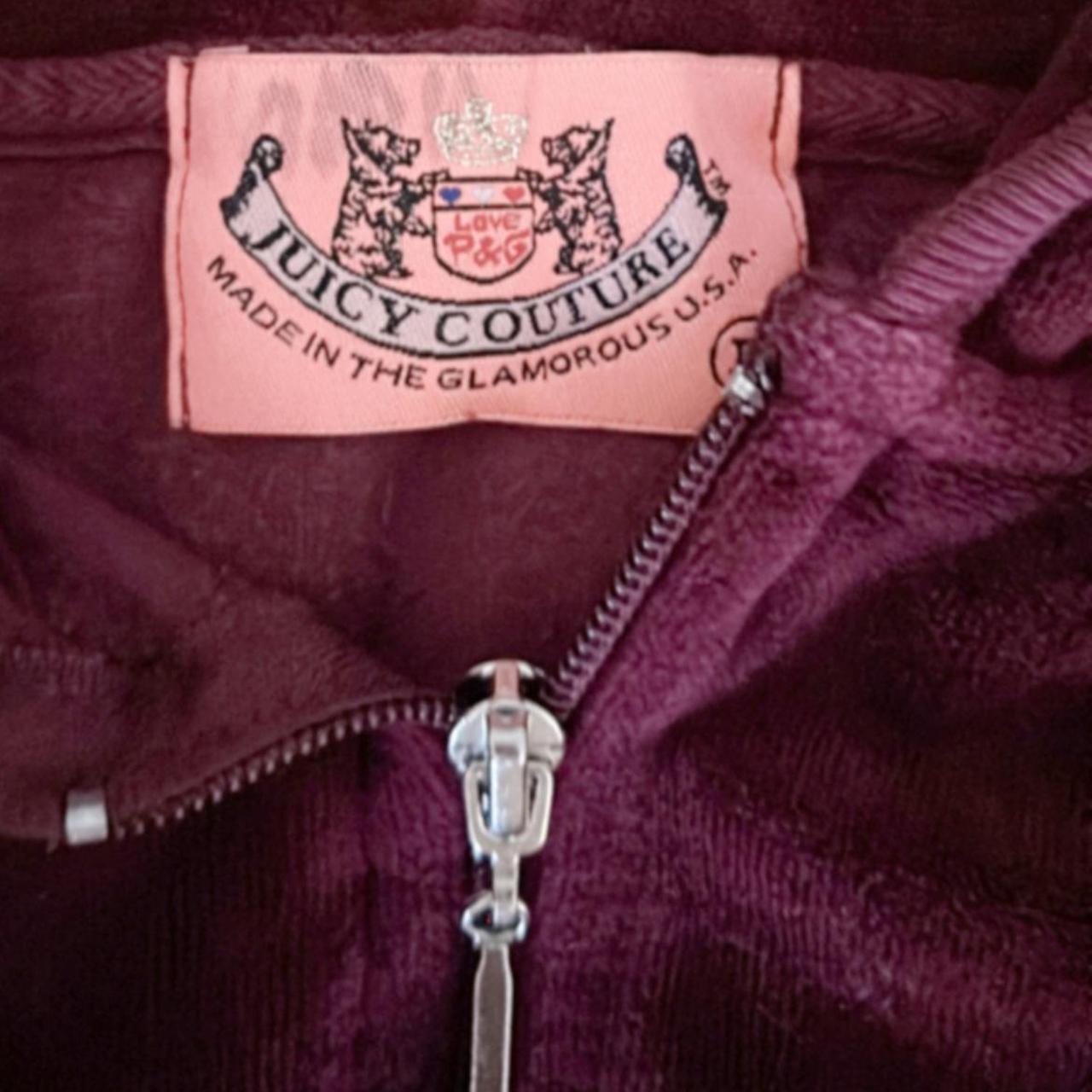 velvet red juicy couture zip up jacket size xs no... - Depop