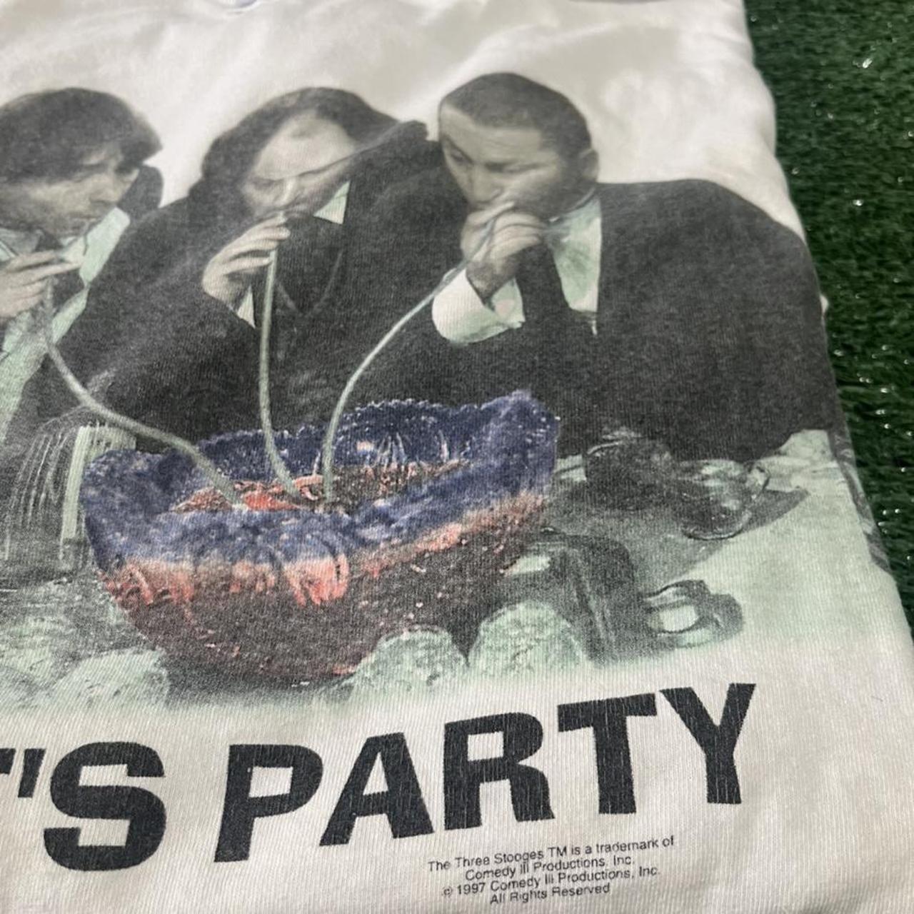 Vintage Three Stooges let’s party tee Size: XL fits... - Depop