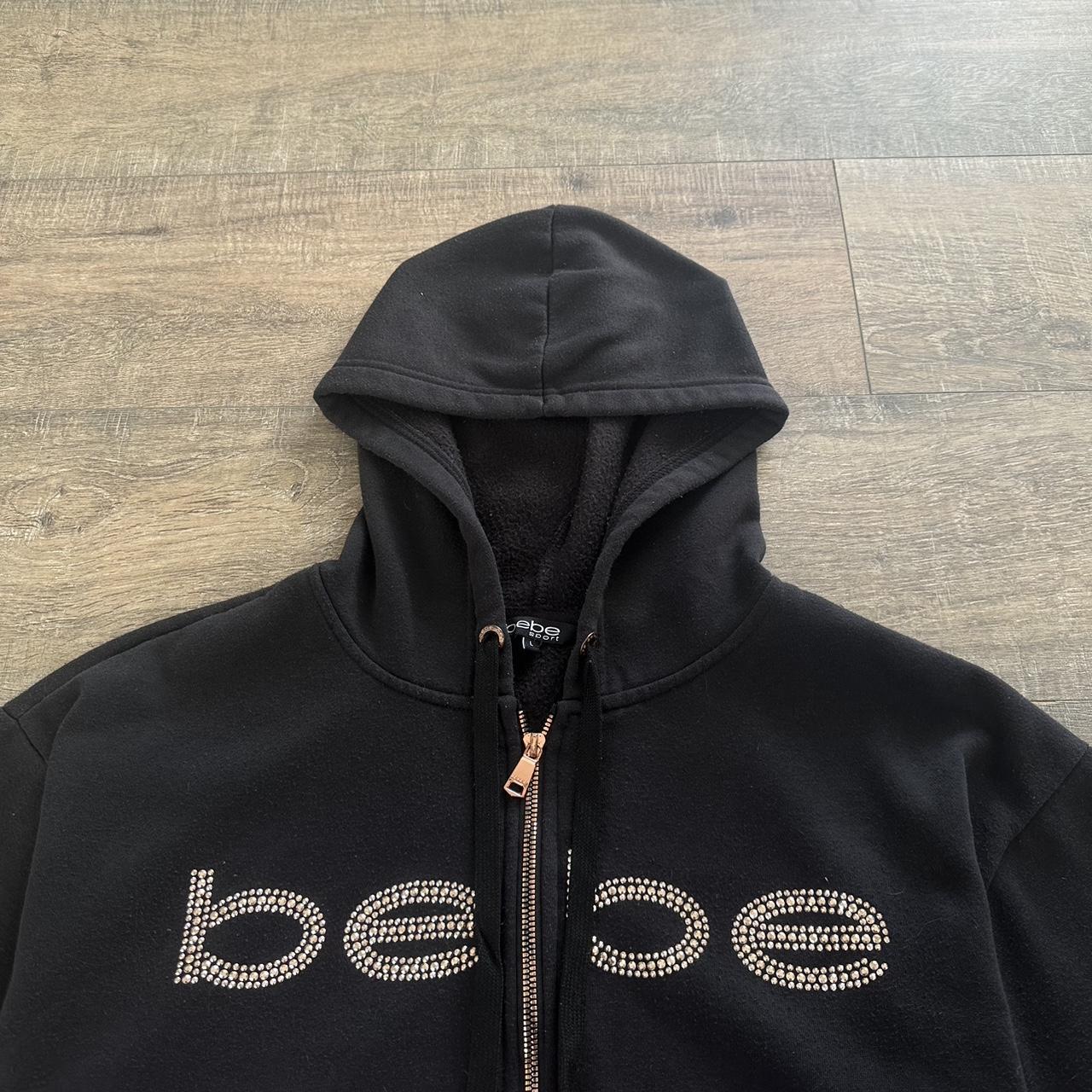 Bebe Sport Bedazzled Hoodie Rose Gold, Missing Few... - Depop