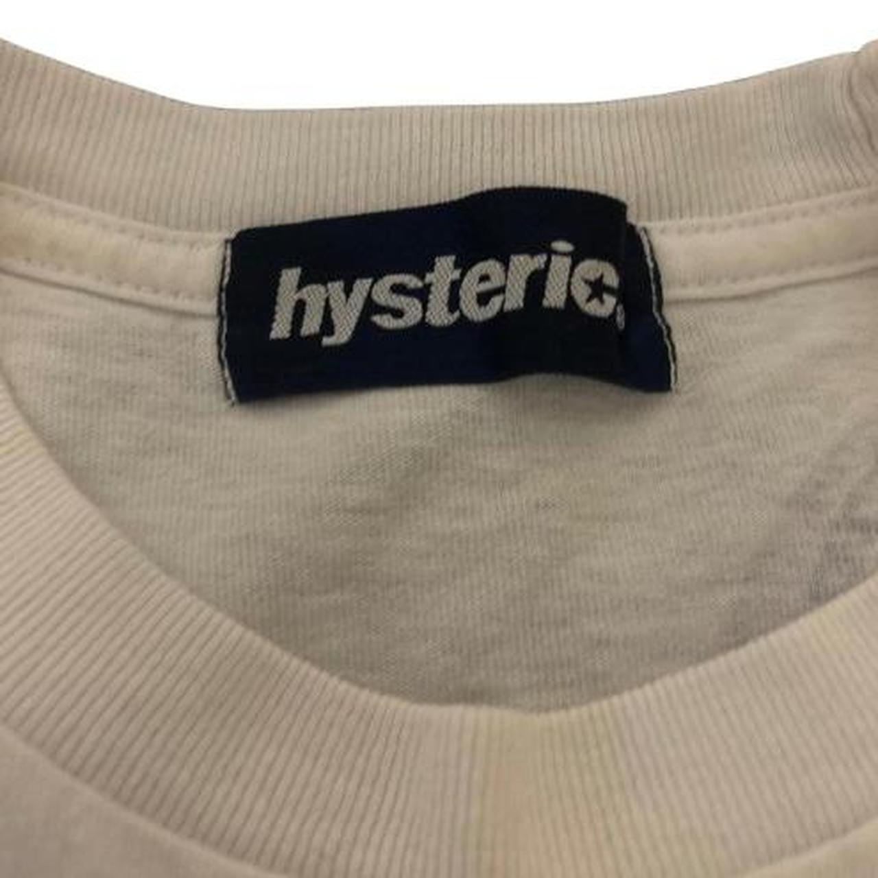 Hysteric Glamour cream and blue cotton t-shirt #y2k... | Depop