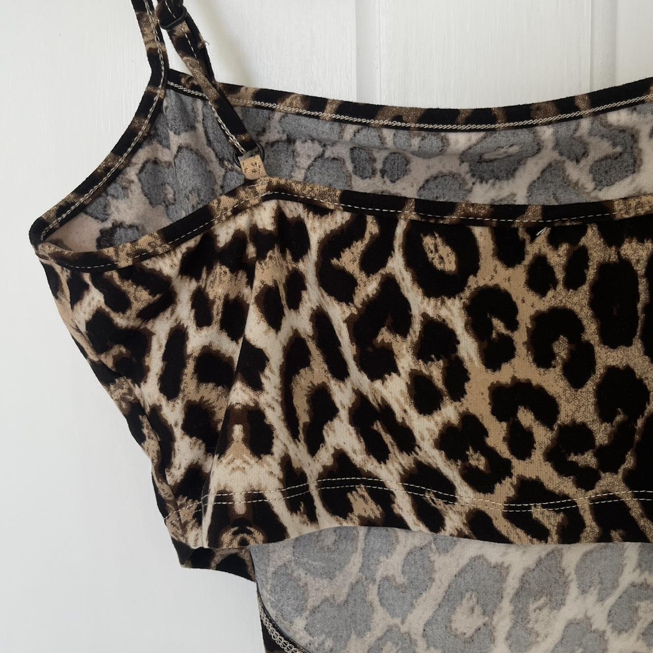 Shein Leopard Print Crop Top π Size Small Only Been Depop