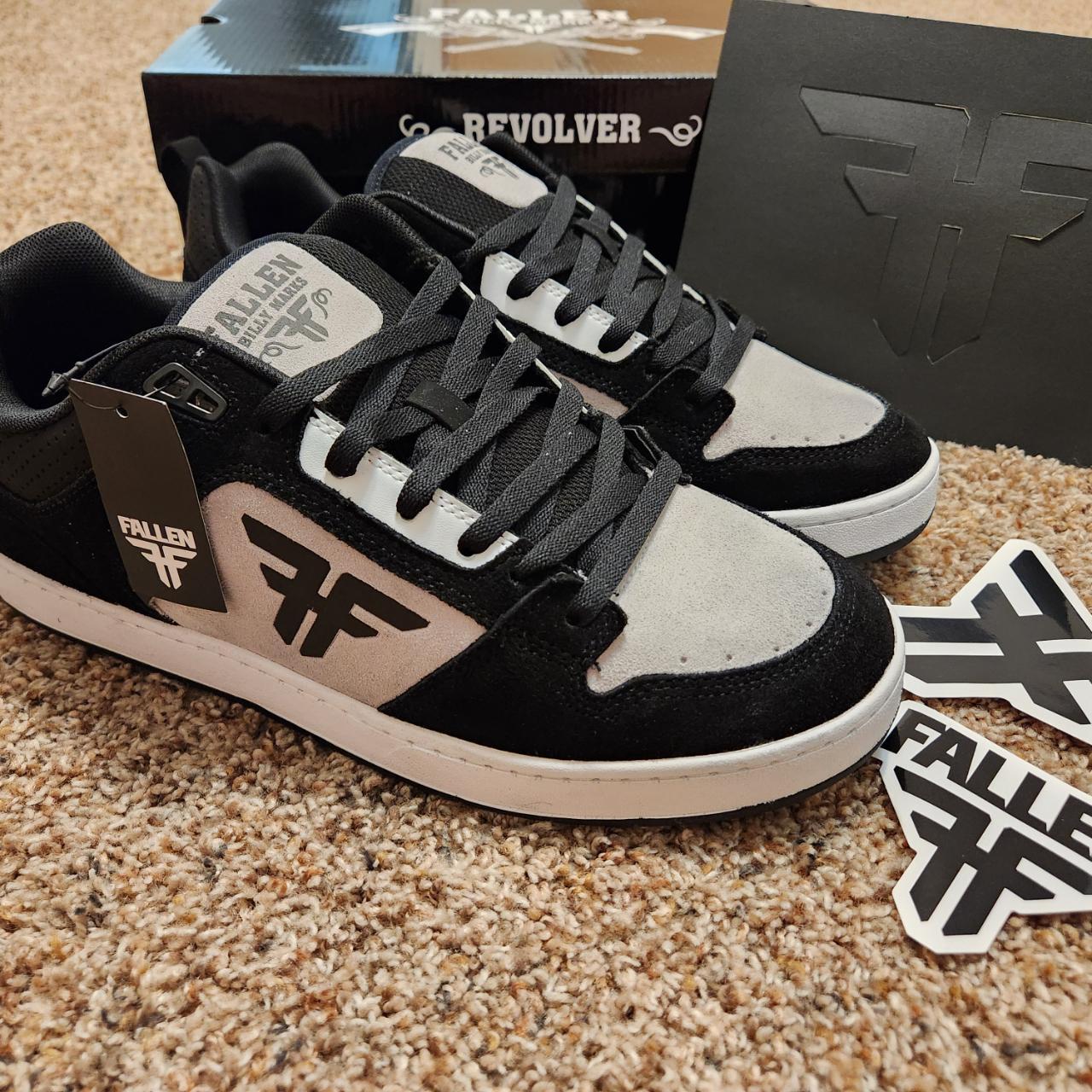 Fallen Revolver Skate Shoes Size 12 Black & White... - Depop