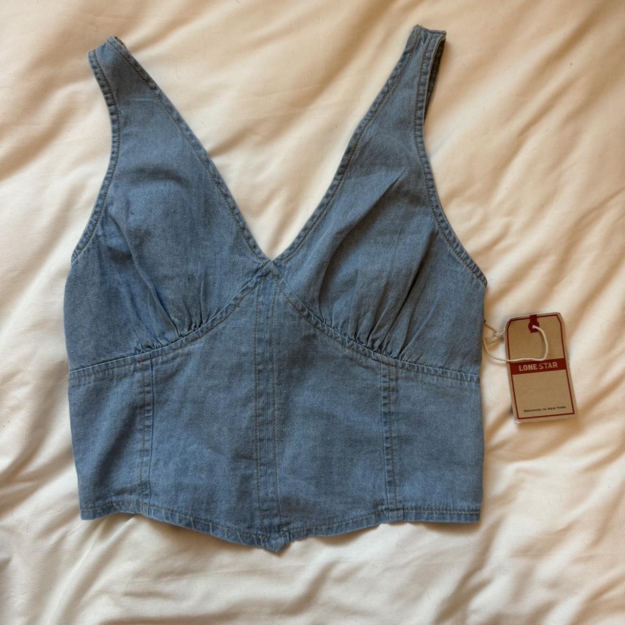 New with tags lone star Blue denim corset top Size... - Depop
