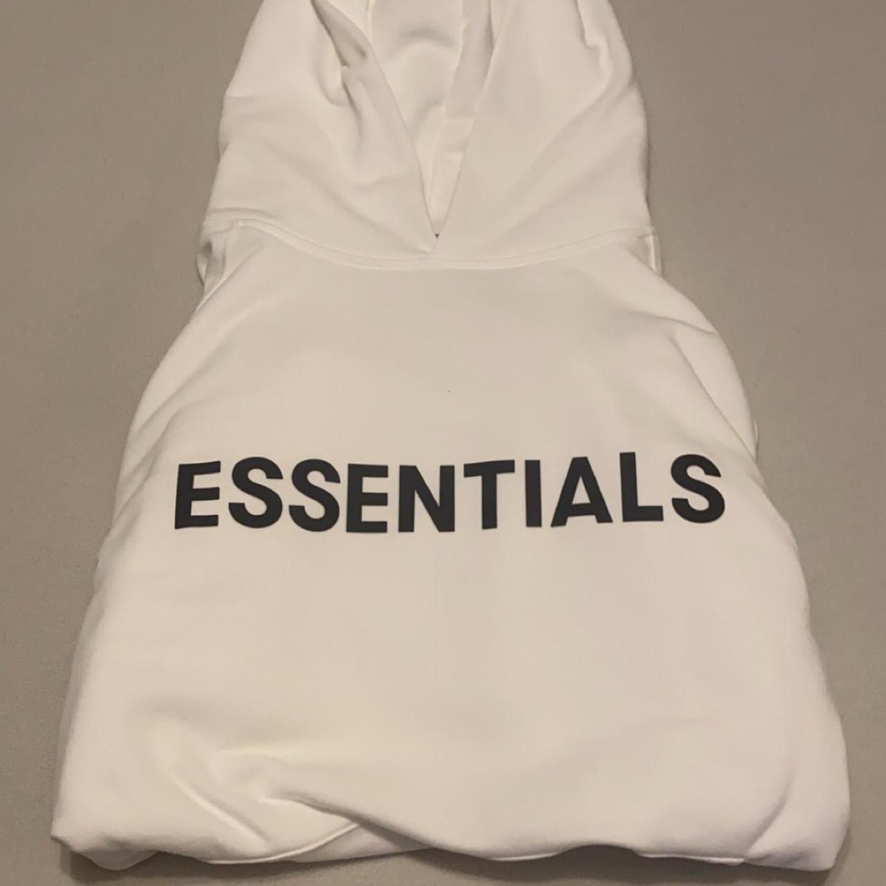 White essentials hoodie Large Thin material Fits... - Depop