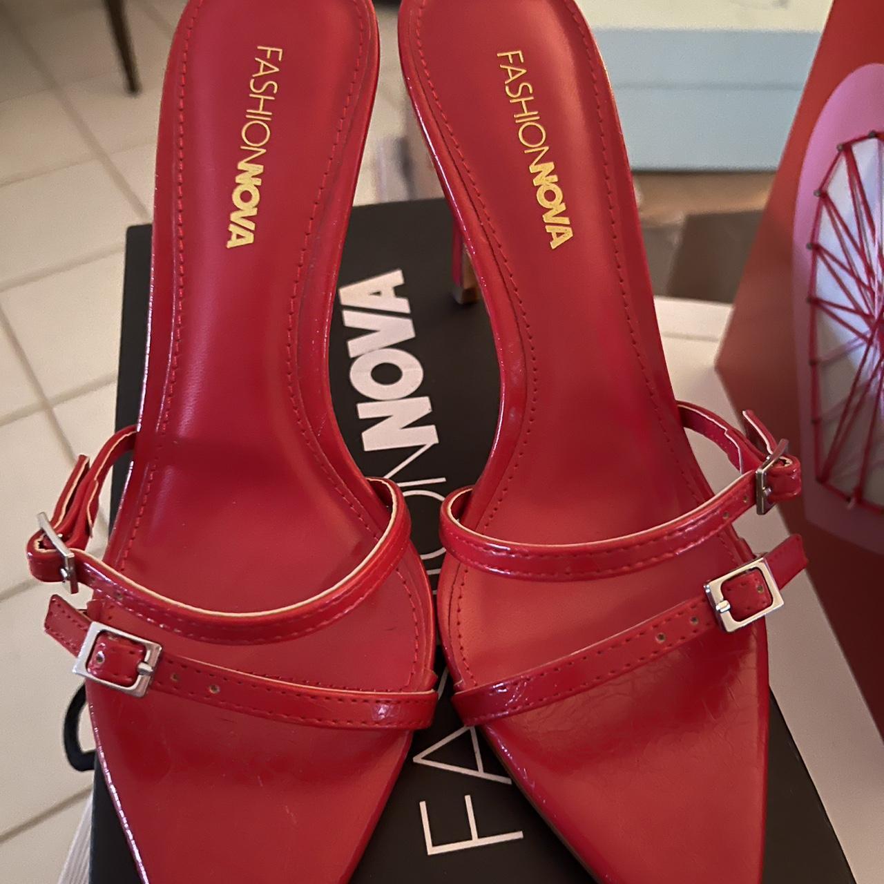 Red high heels with buckles #highheels | Depop
