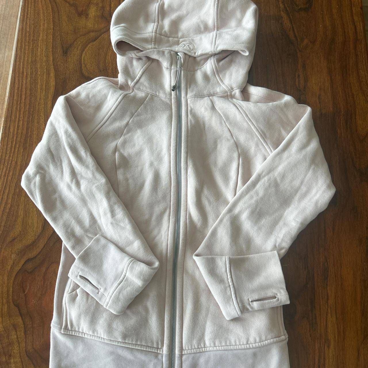 Light pink lululemon full scuba zip Small stain on... - Depop