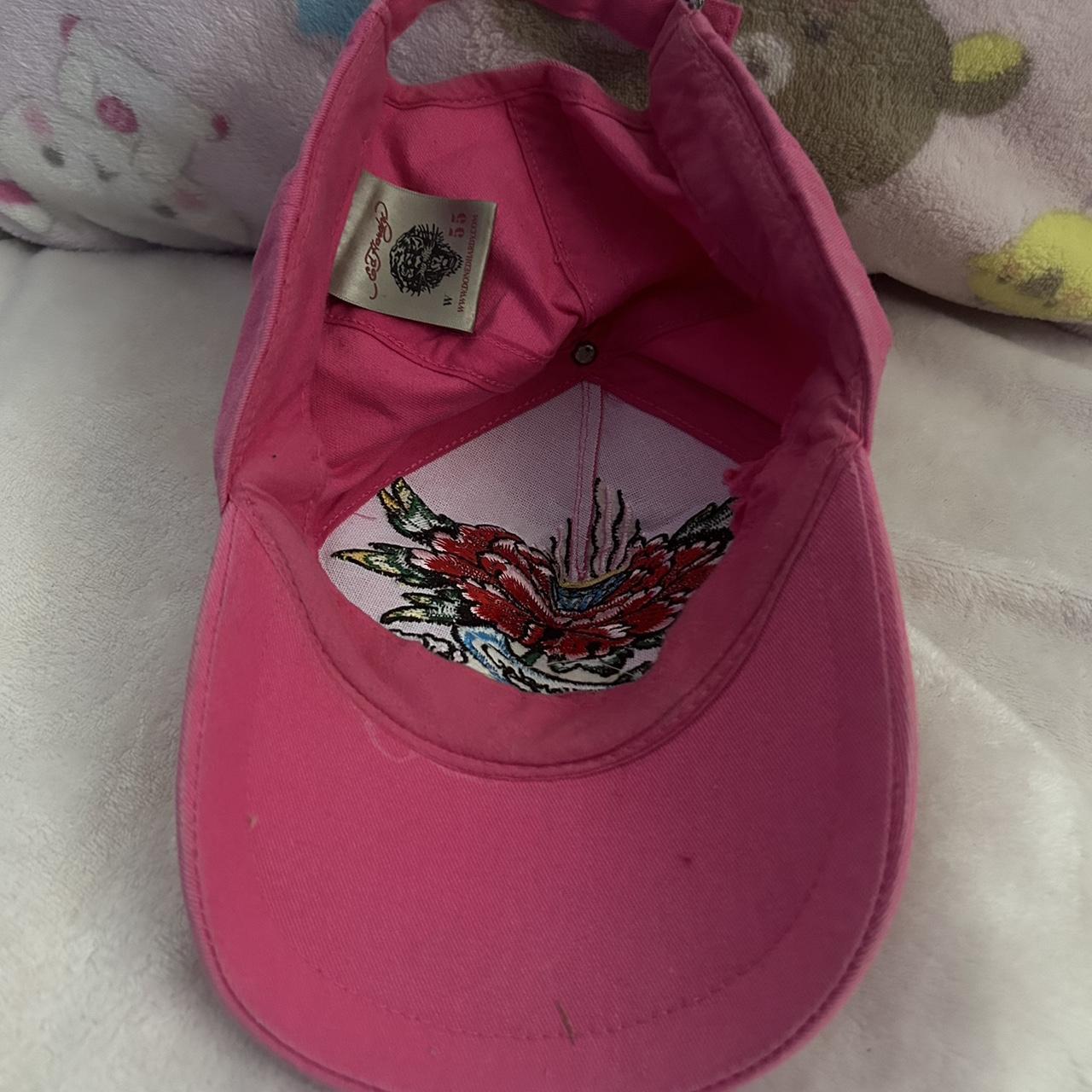 hot pink ed hardy hat :D #edhardy #2000s #mcbling... - Depop