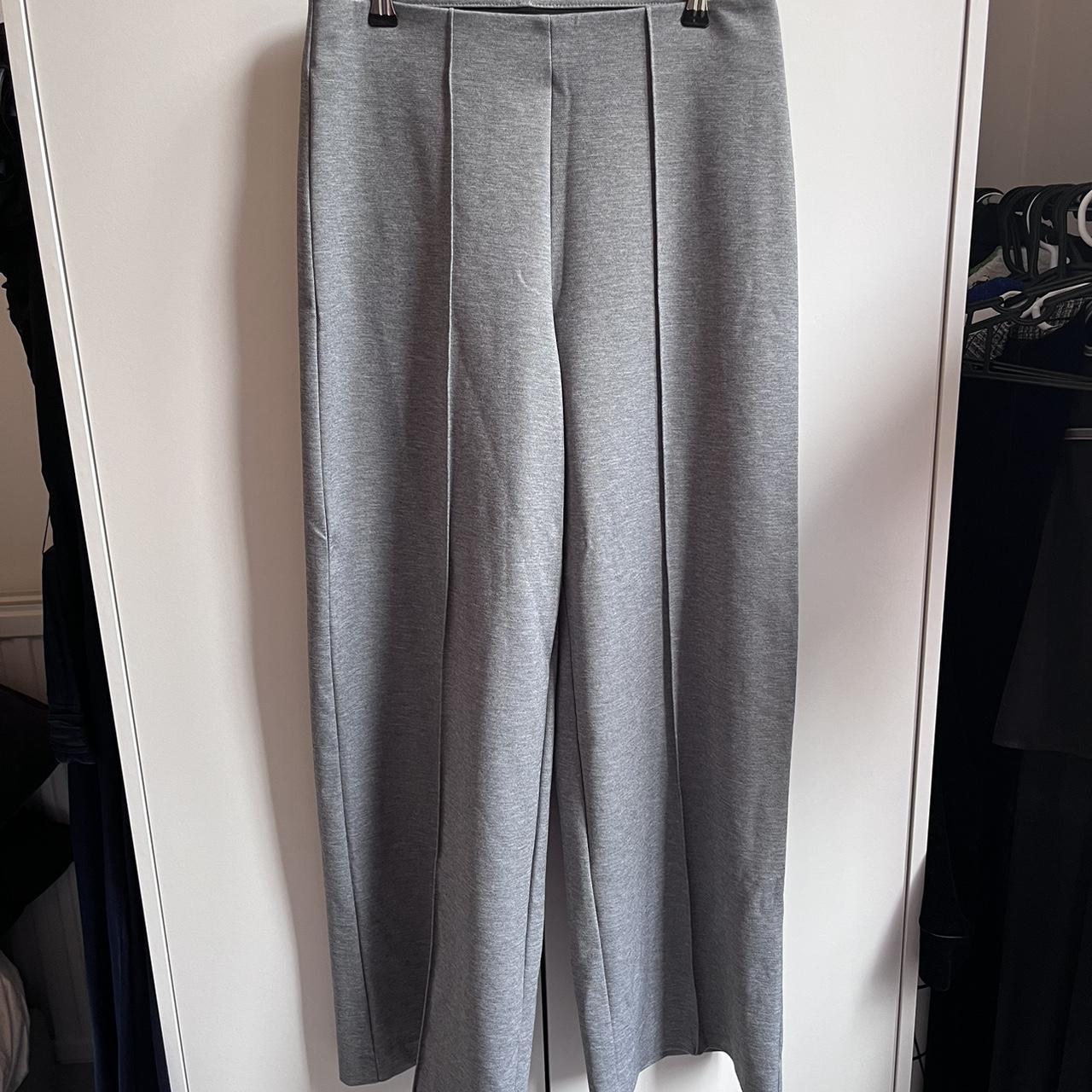 Marks and Spencer’s grey full length wide leg... - Depop