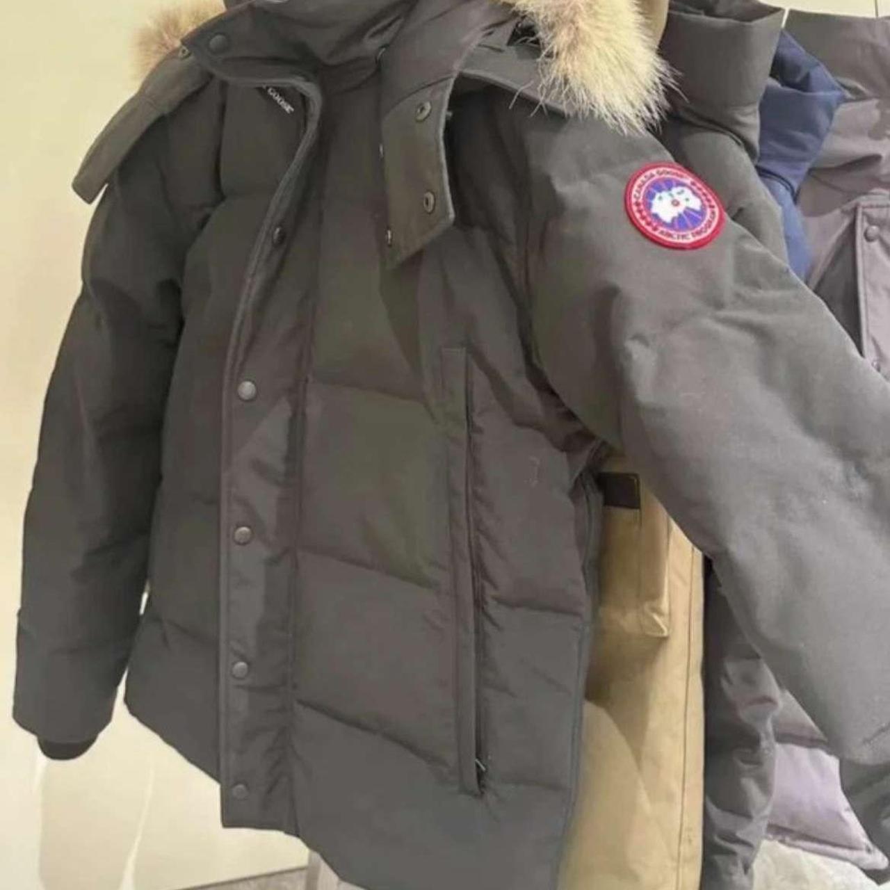 Grey Canada goose Wyndham parka need gone asap got... - Depop