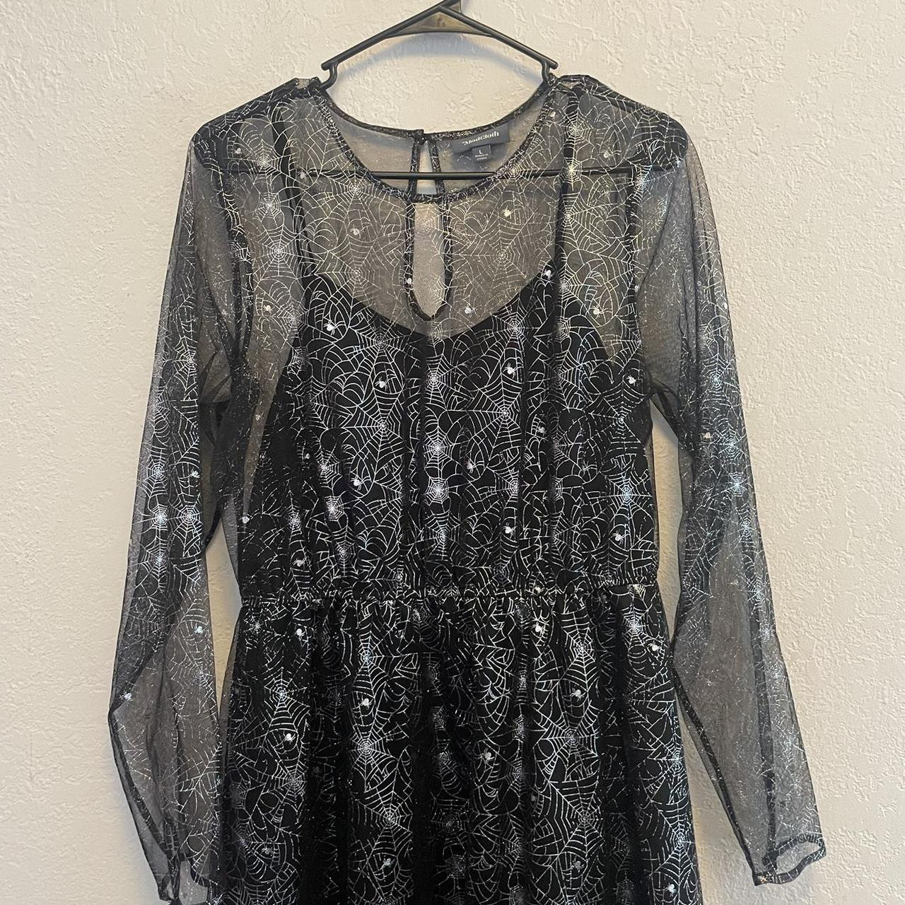 ModCloth Size Large Dazzle Do You Silver Spider Web... - Depop