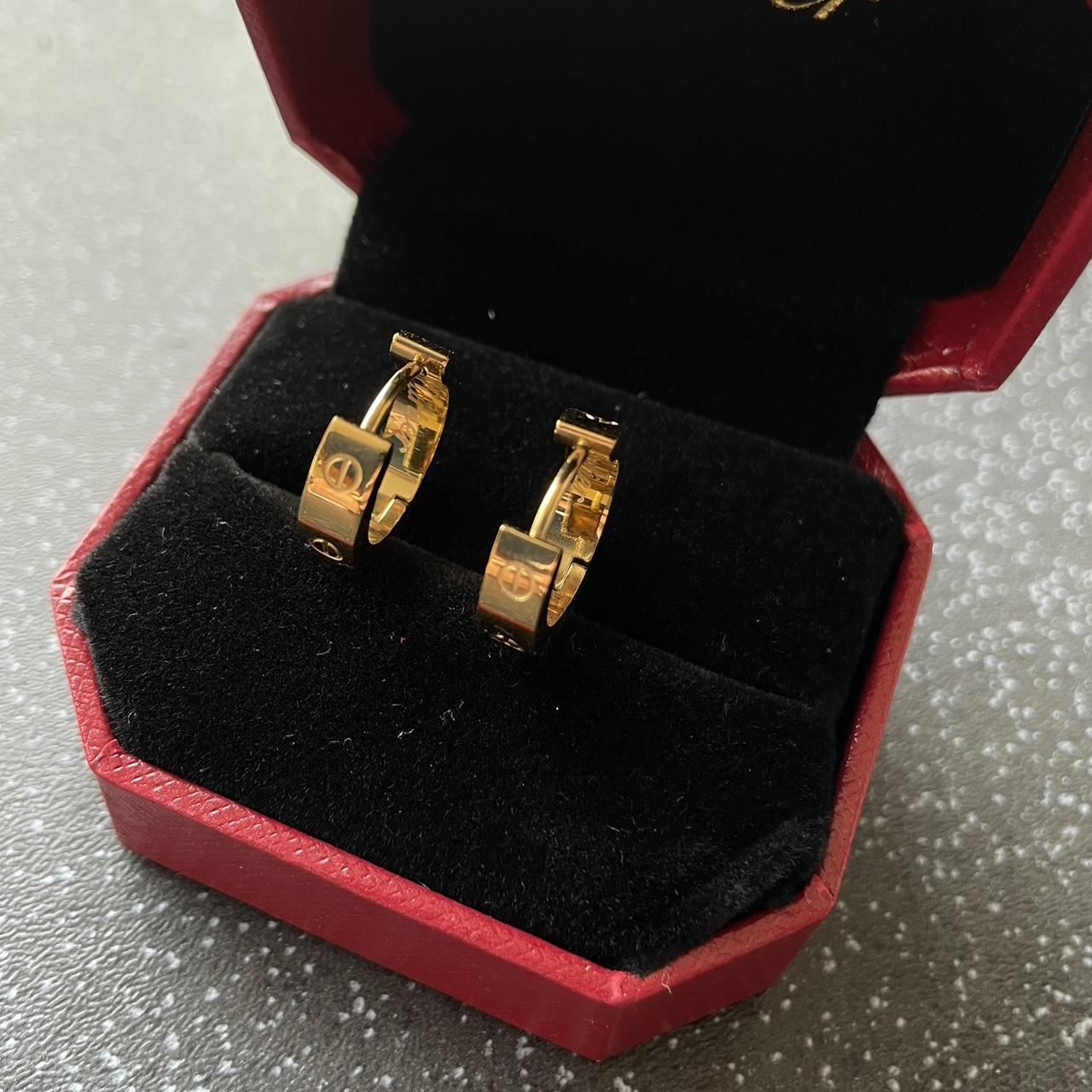 Cartier love hoop earrings Yellow gold As you can... | Depop