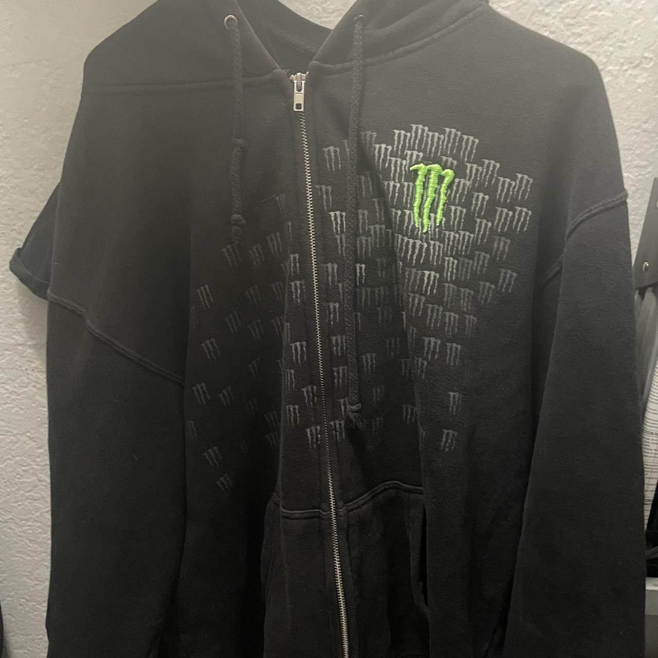 monster energy zip up jacket #y2k #monsterenergy... - Depop