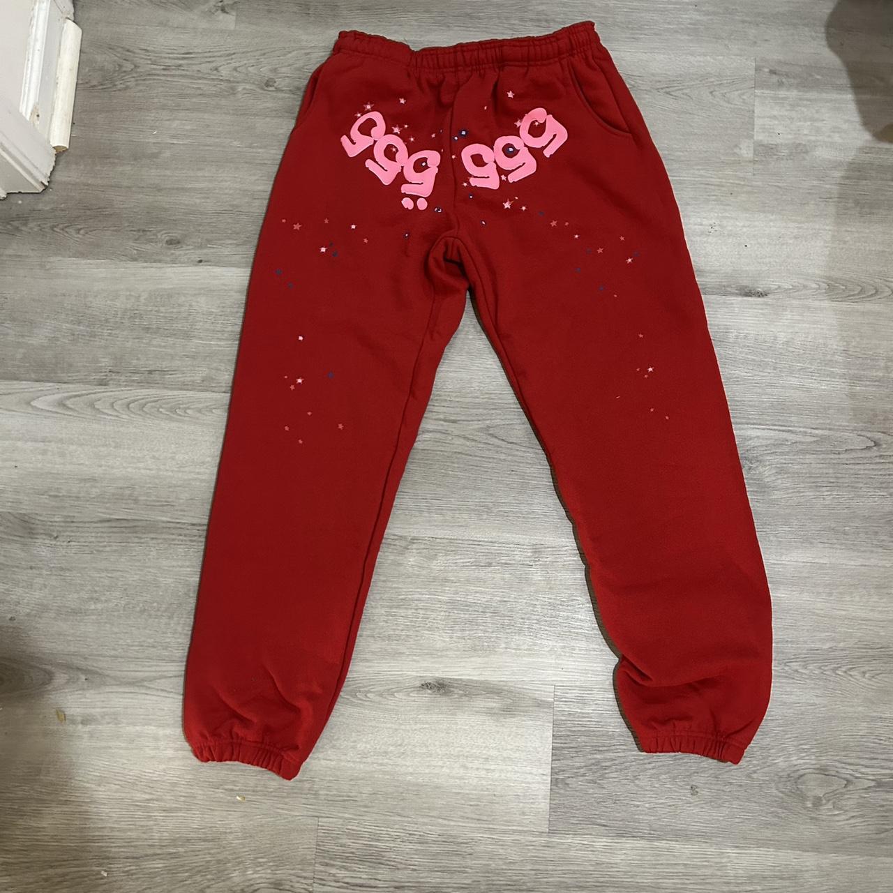 Red Sp5der 555 Pants - Depop