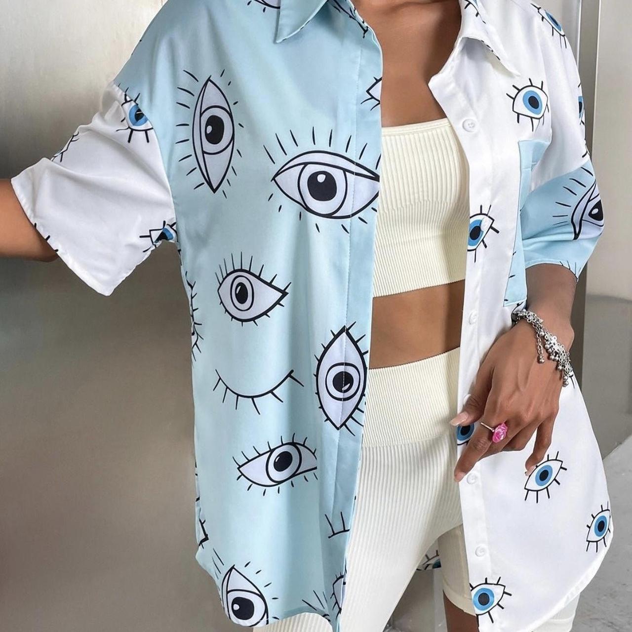Evil eye button up top - Depop