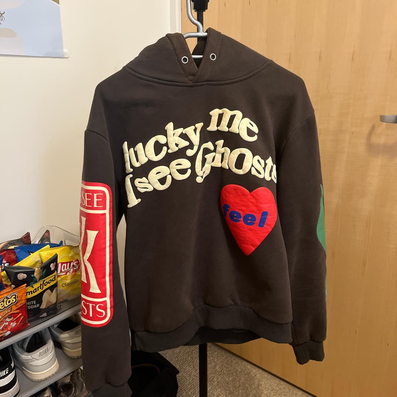 Lucky me I see Ghosts hoodie Kanye West Size L... - Depop