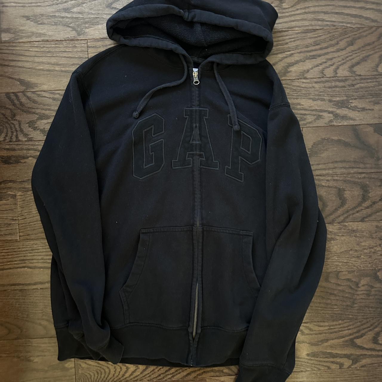 GAP Black Zip Up Jacket SIZE: LARGE Good Condition - Depop