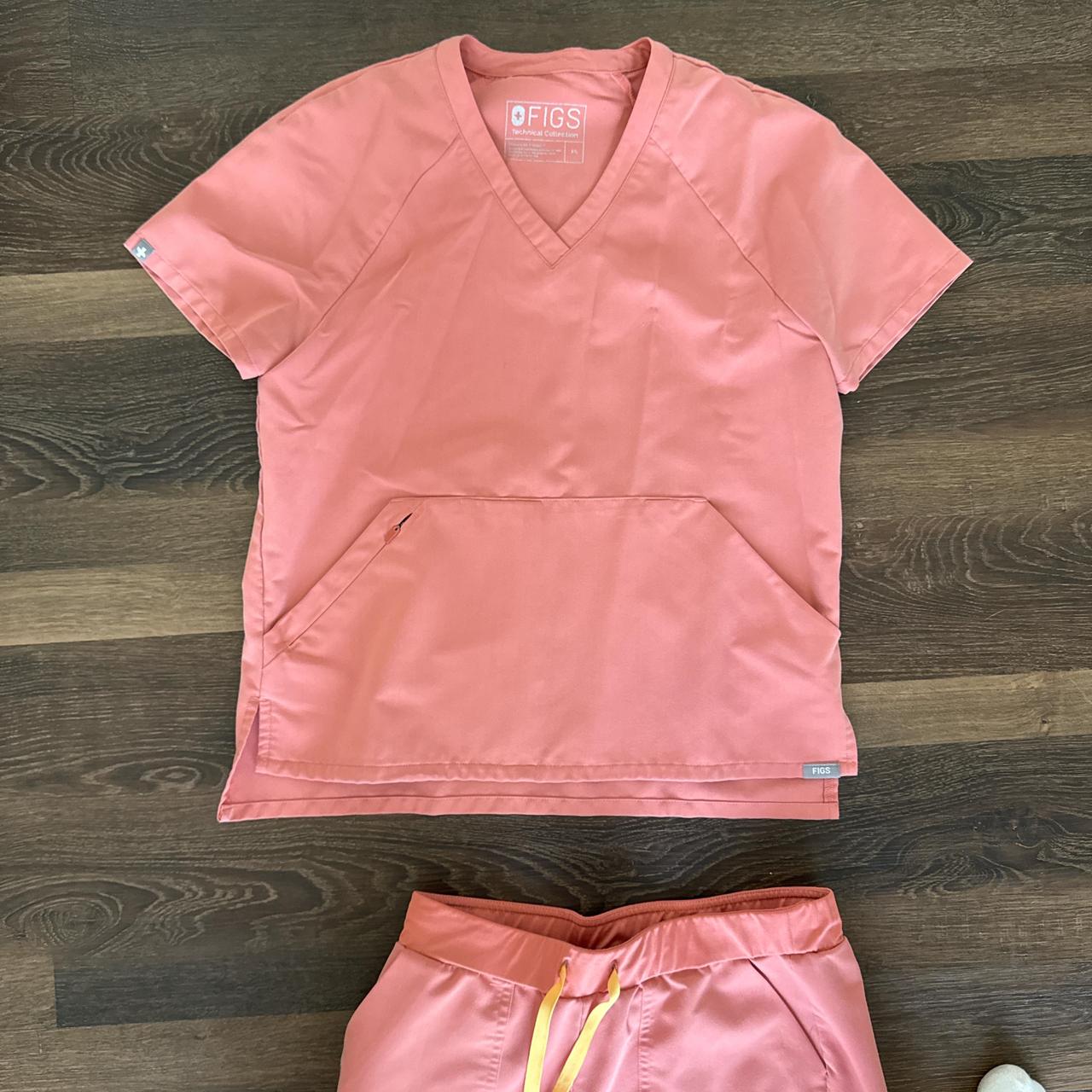 size xs limited edition coral figs scrubs, regular... | Depop