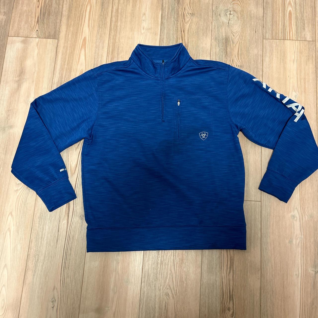 blue ariat quarterzip SIZE M - Depop