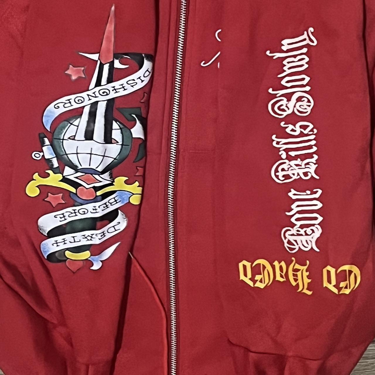 RED ED HARDY ZIP UP i accept most offers hmu - Depop