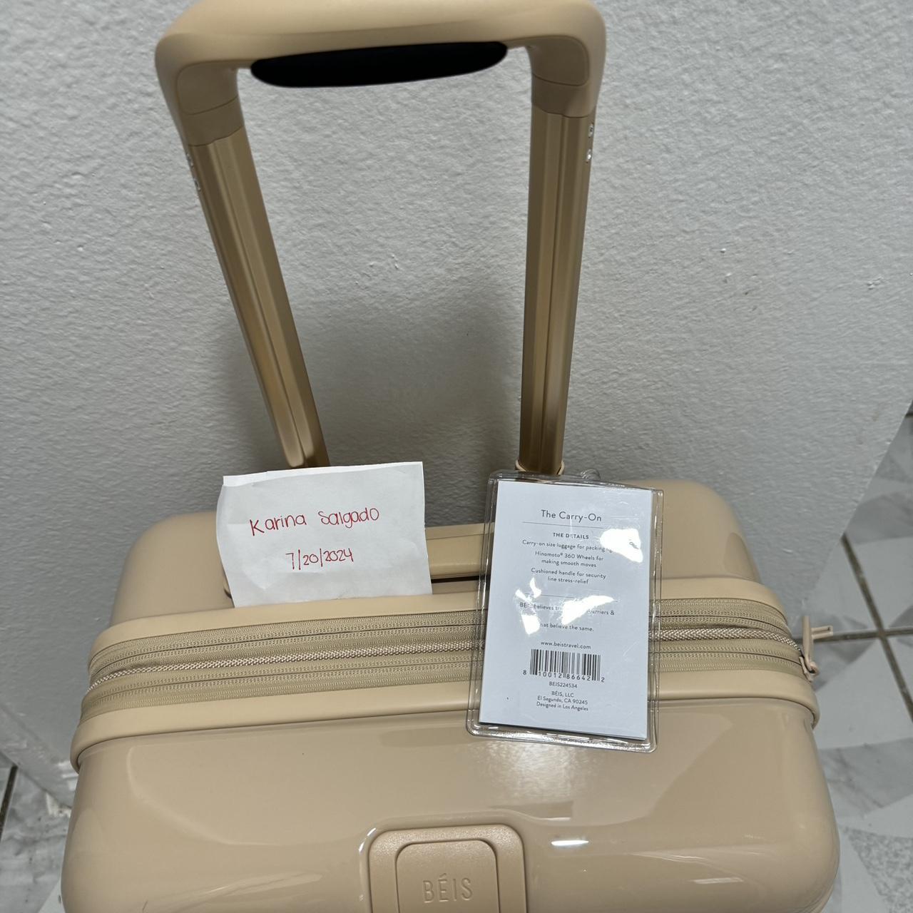 Beis beige glossy carry on luggage Brand new! No... - Depop