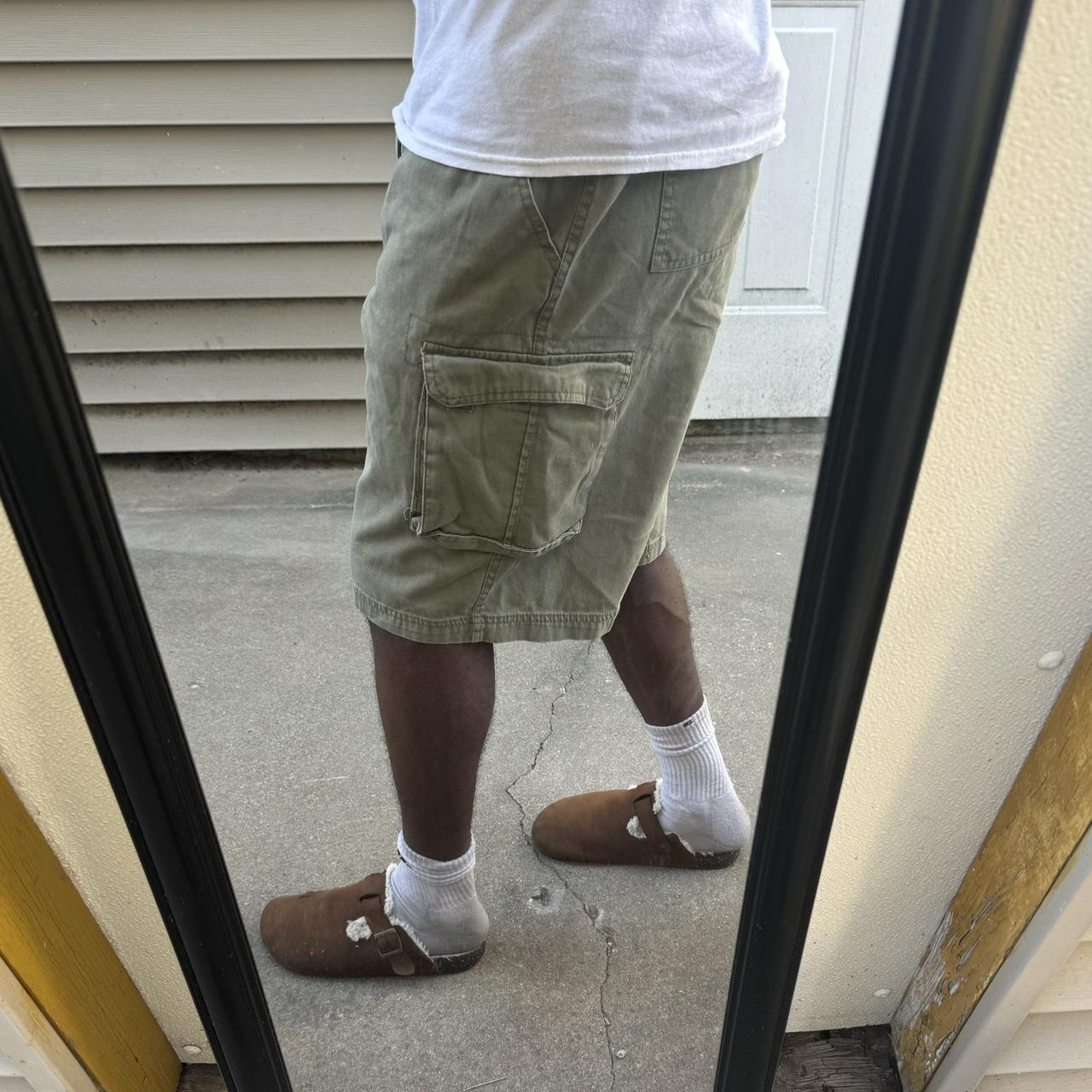 Green and khaki Rugged Wear cargo shorts #skater... - Depop