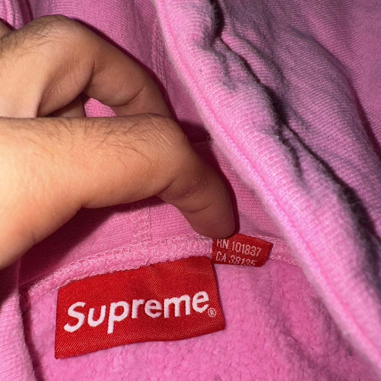 supreme pink box logo hoodie FW21 collection size XL... - Depop