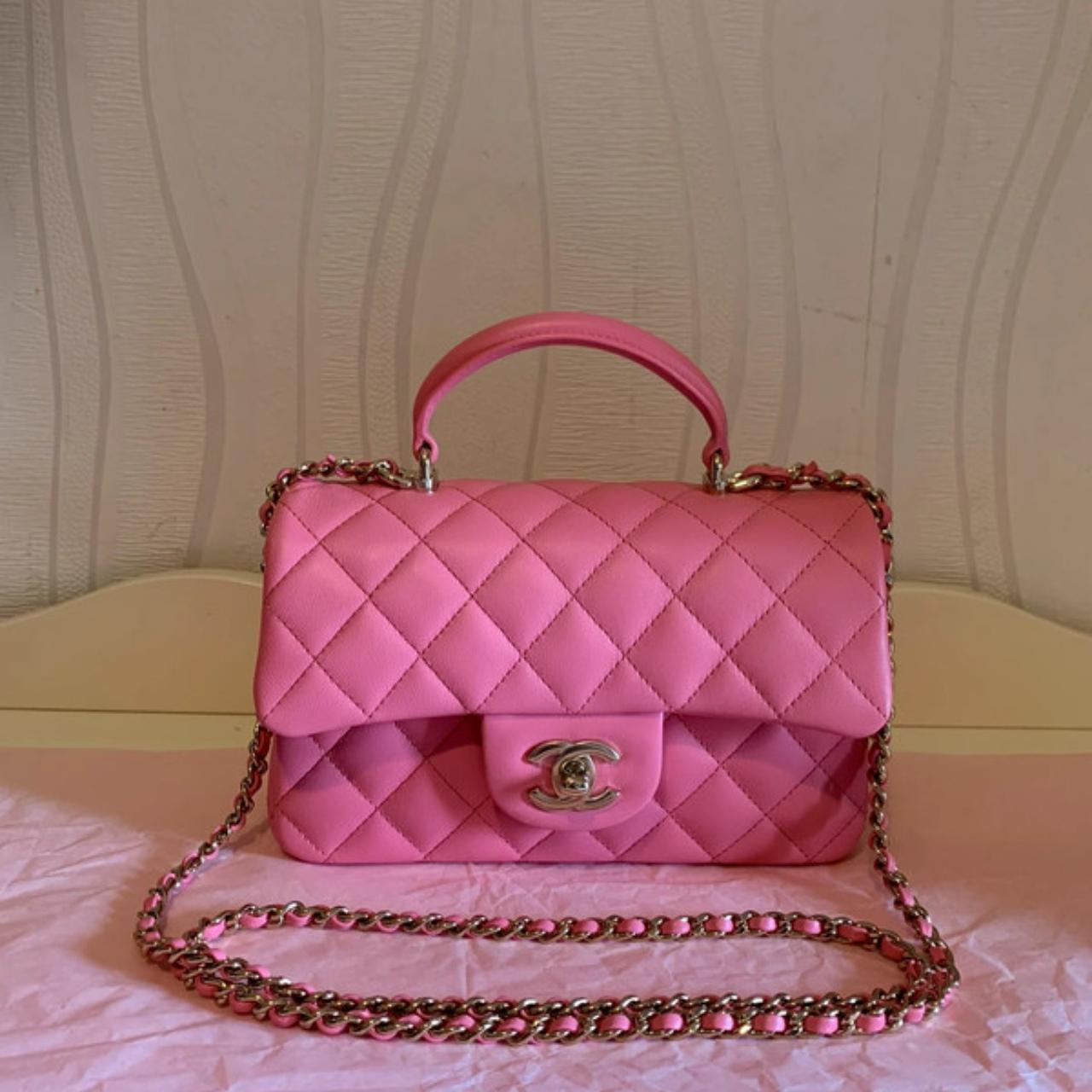 Chanel top handle pink I am selling my Chanel Pink... - Depop