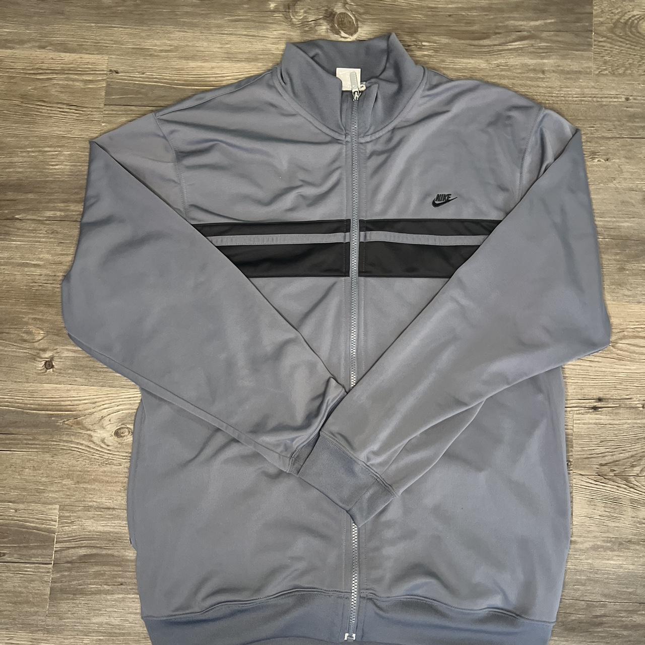 Grey nike zip up jacket - Depop