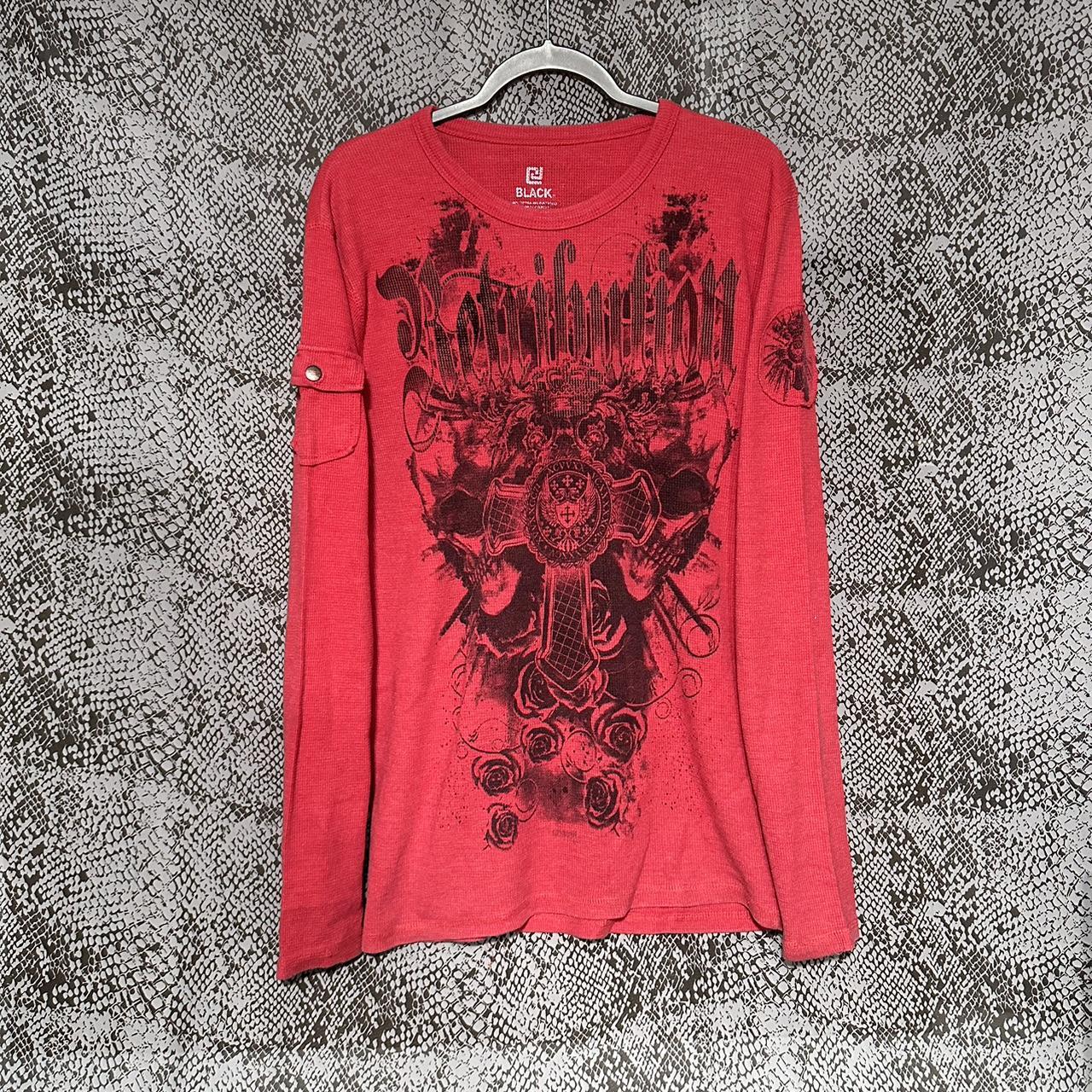 Affliction Size-XL Super rare y2k vintage tee with... - Depop