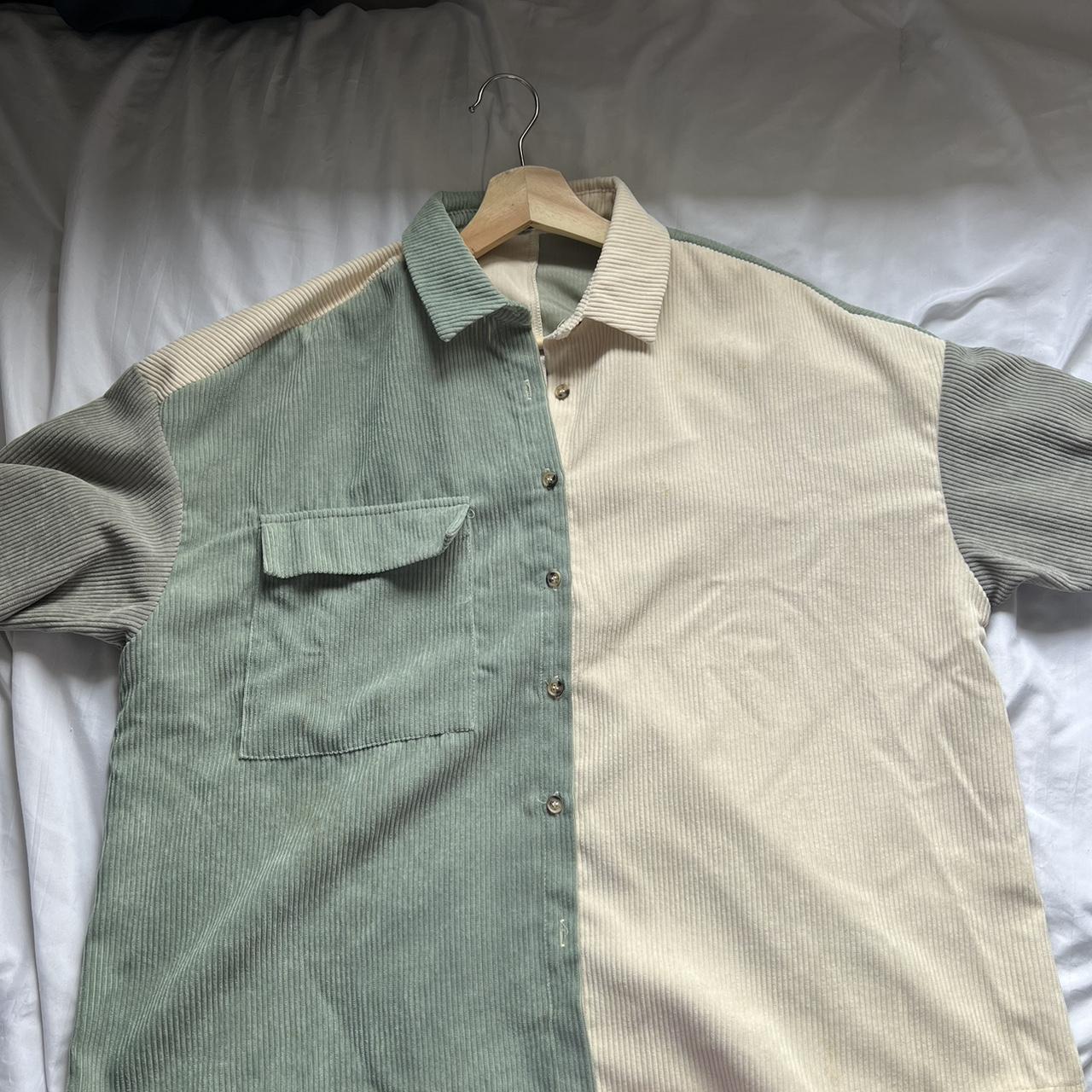 Boohoo Corduroy Color Patch Button Up Sz US 4 - Depop