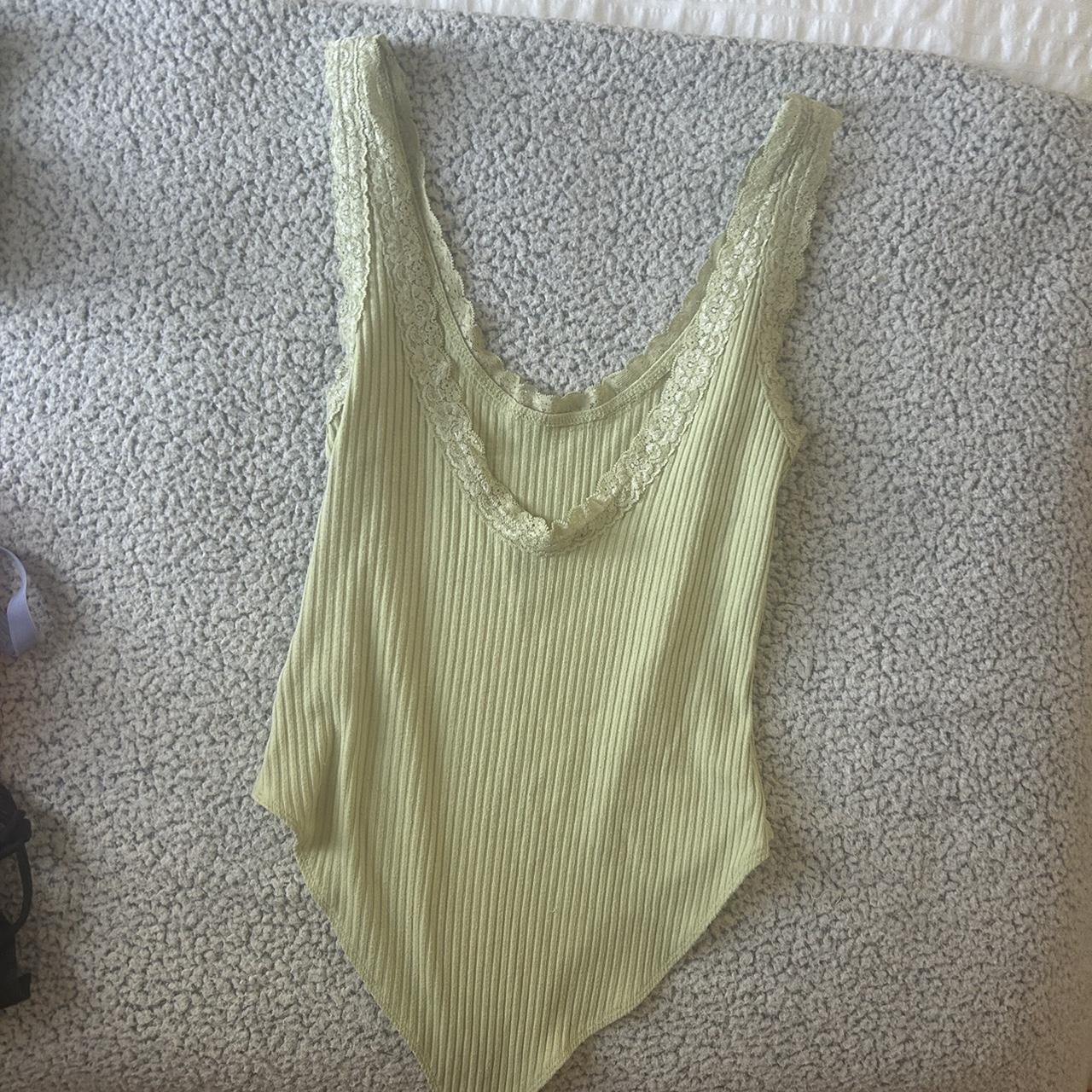 Light green low back bodysuit #greenbodysuit... - Depop