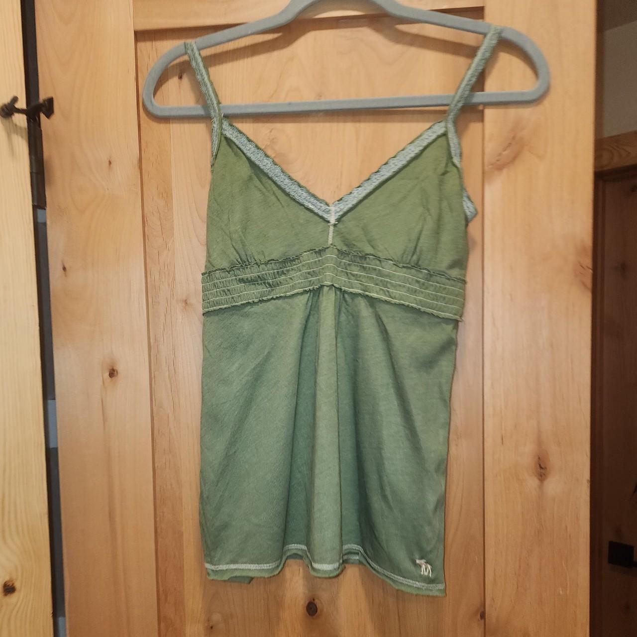 Abercrombie & Fitch y2k Babydoll green cami features... | Depop