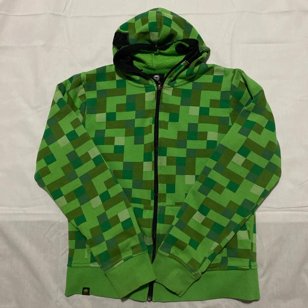 Scene Minecraft Creeper Zip-up hoodie ~Size youth XL... - Depop