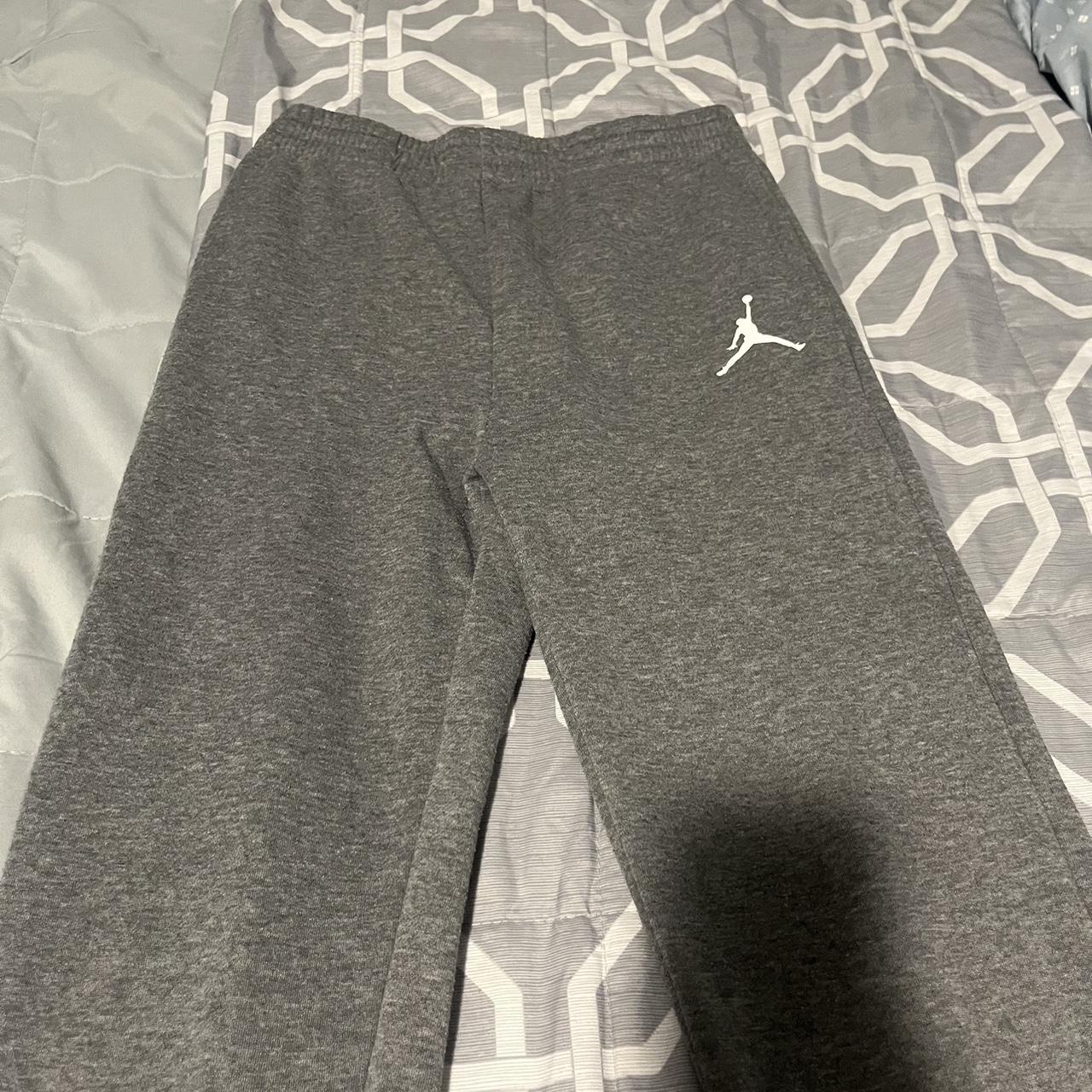 Jordan sweatpants Kids extra large Grey We can... - Depop