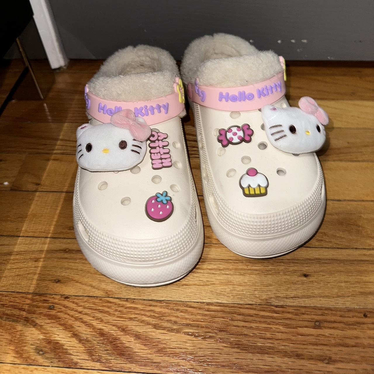 Hello kitty platform crocs - Depop