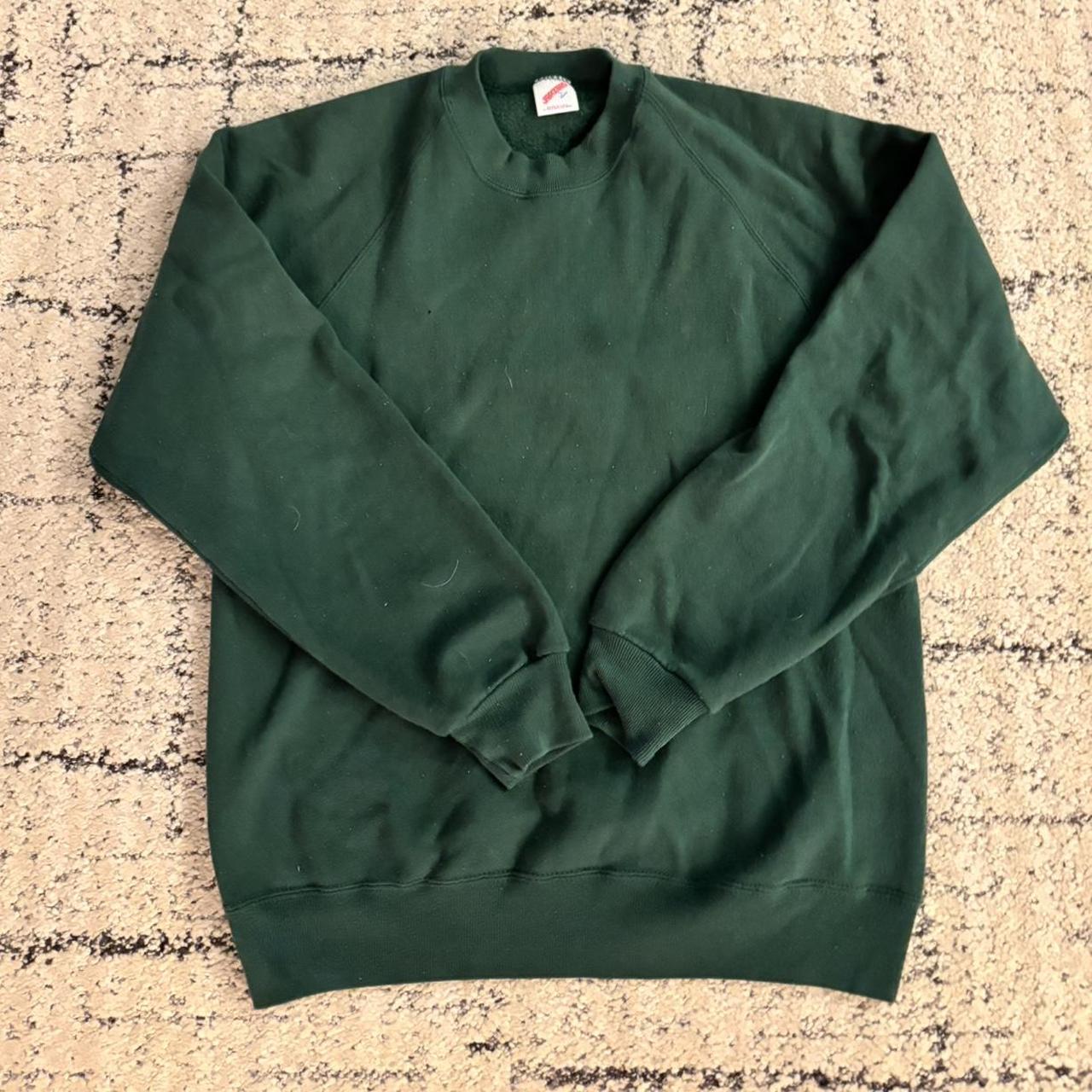Vintage Jerzees green crewneck -Listed size L but... | Depop