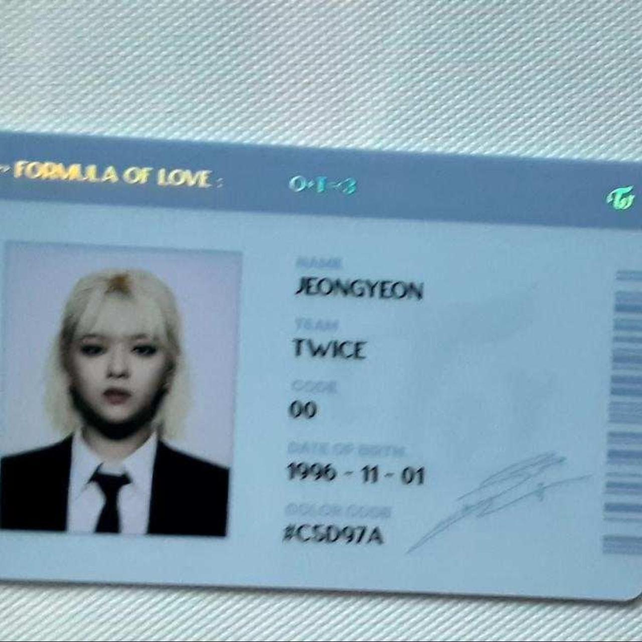 Twice Jeongyeon formula of love id card. Brand new!... - Depop