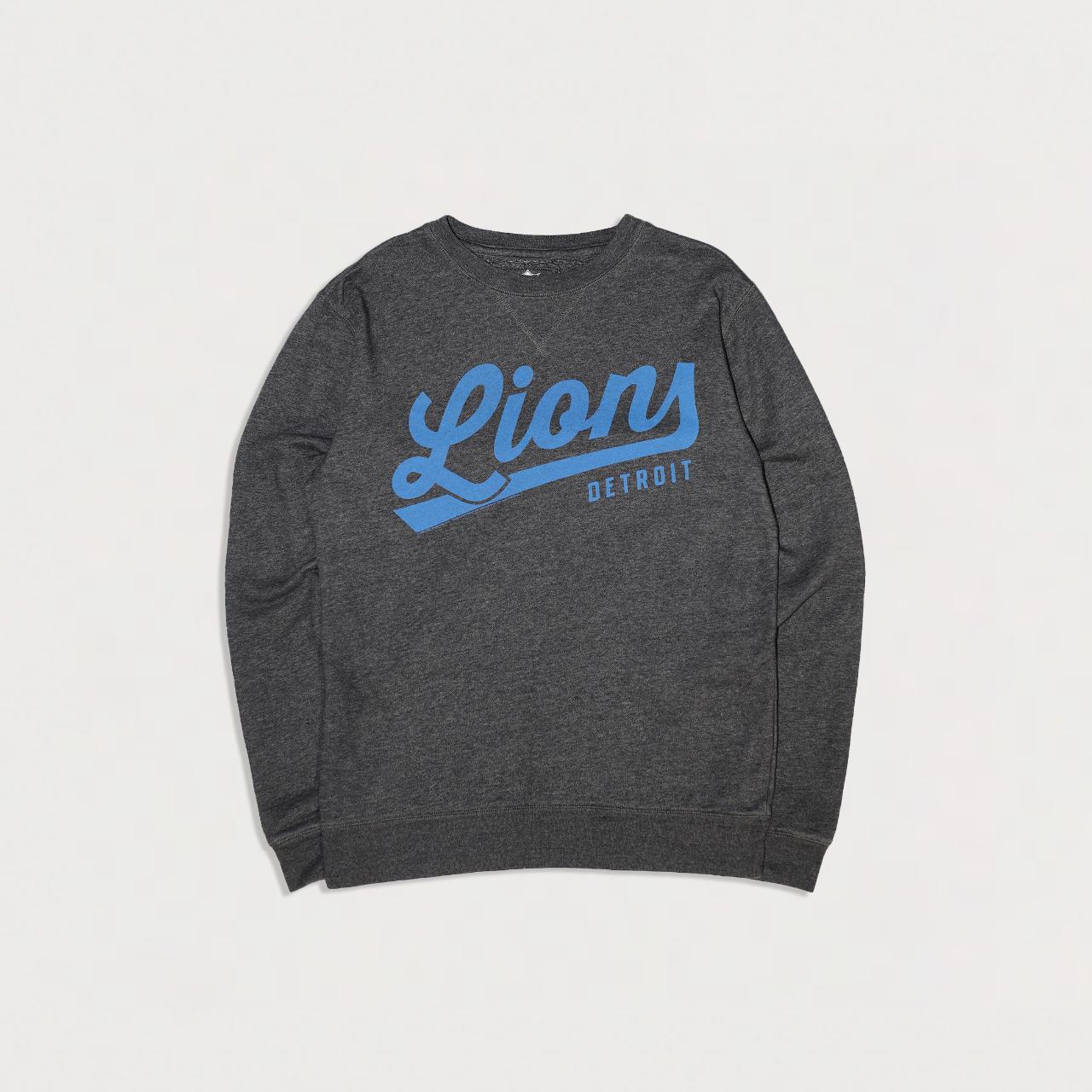 Men Grey NFL Team Apparel Detroit Lions Crew Neck... - Depop