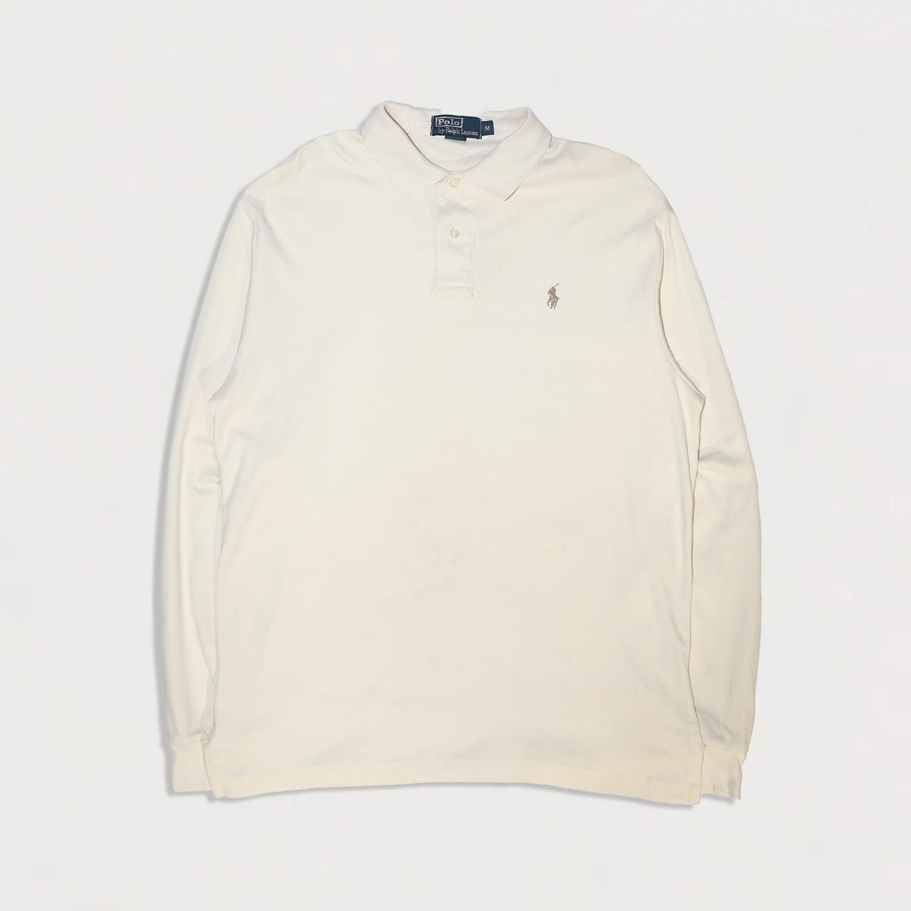 Men Cream Polo By Ralph Lauren Long Sleeved Polo... - Depop
