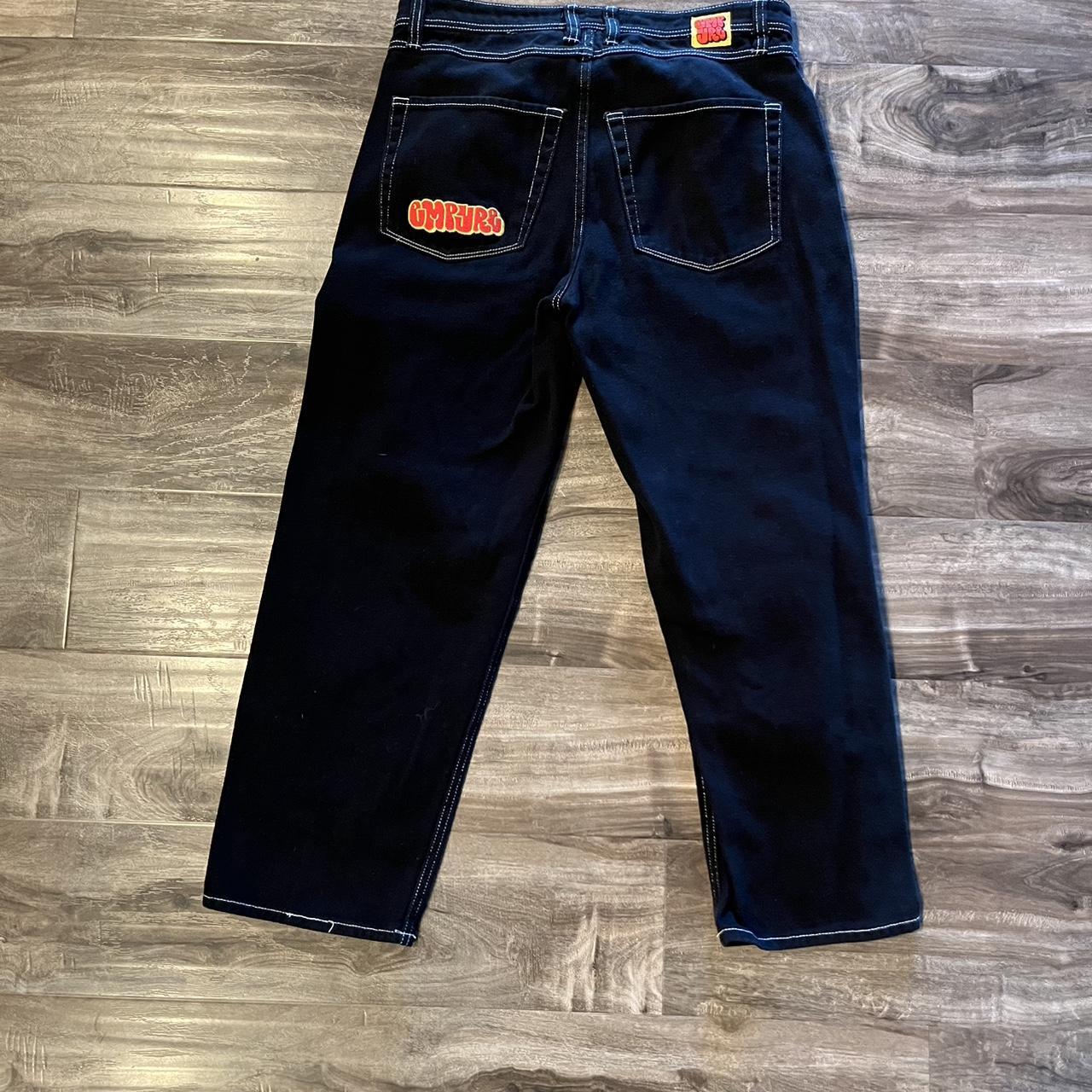 Empire jeans black with white stitching size 30 - Depop